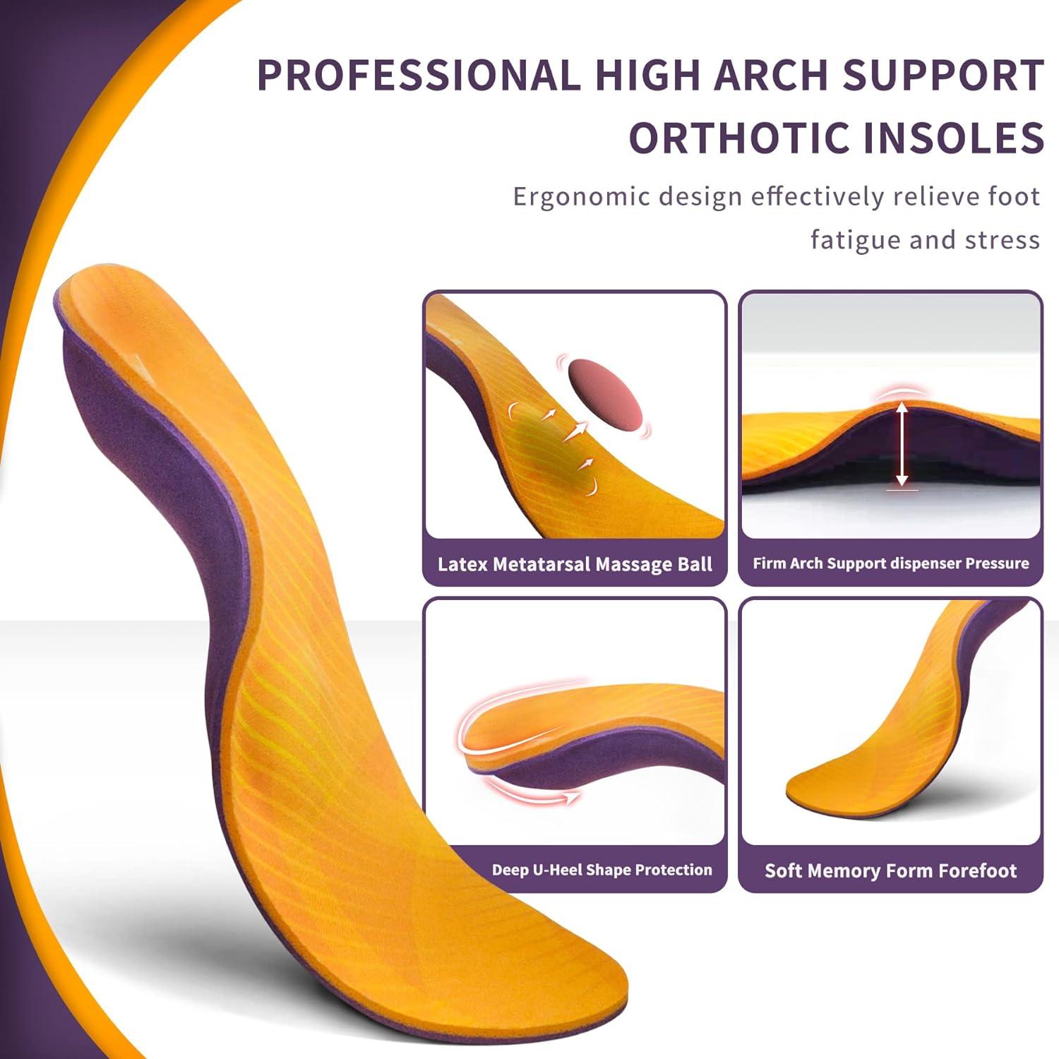 DynWalker Arch Support Insoles for Men 7.5-8 | Flat Feet Relief for ...