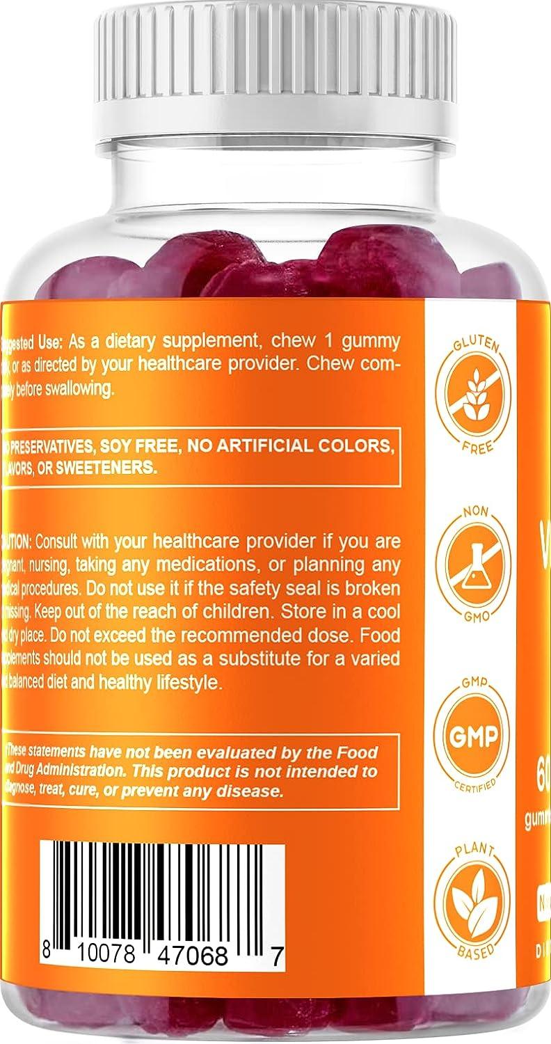 Vitamatic Vitamin D3 Gummies - 5000 IU - 60 Vegan Gummies - Supports ...