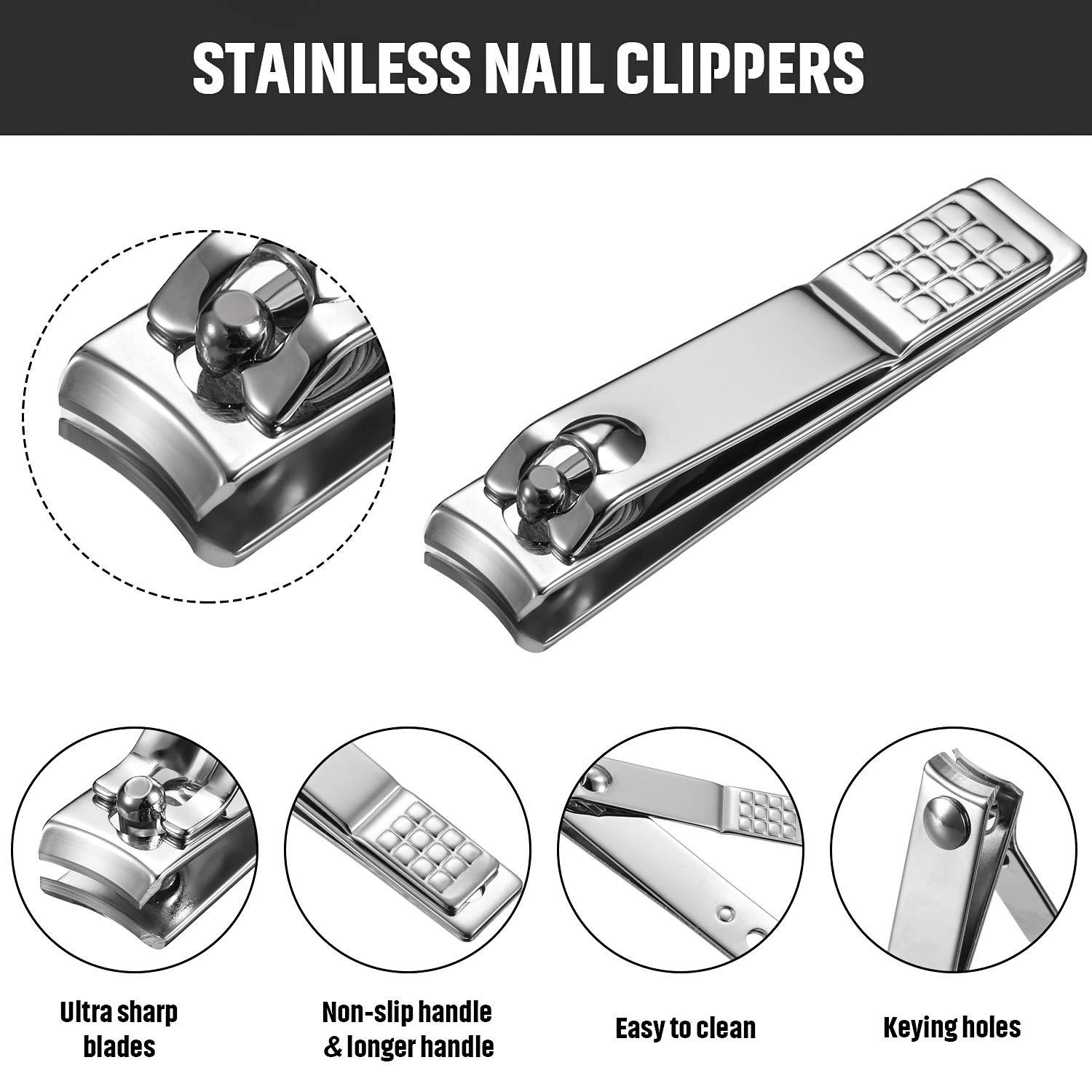 12-Piece Stainless Steel Nail Clipper Set - Bulk Pack for Women and Men ...