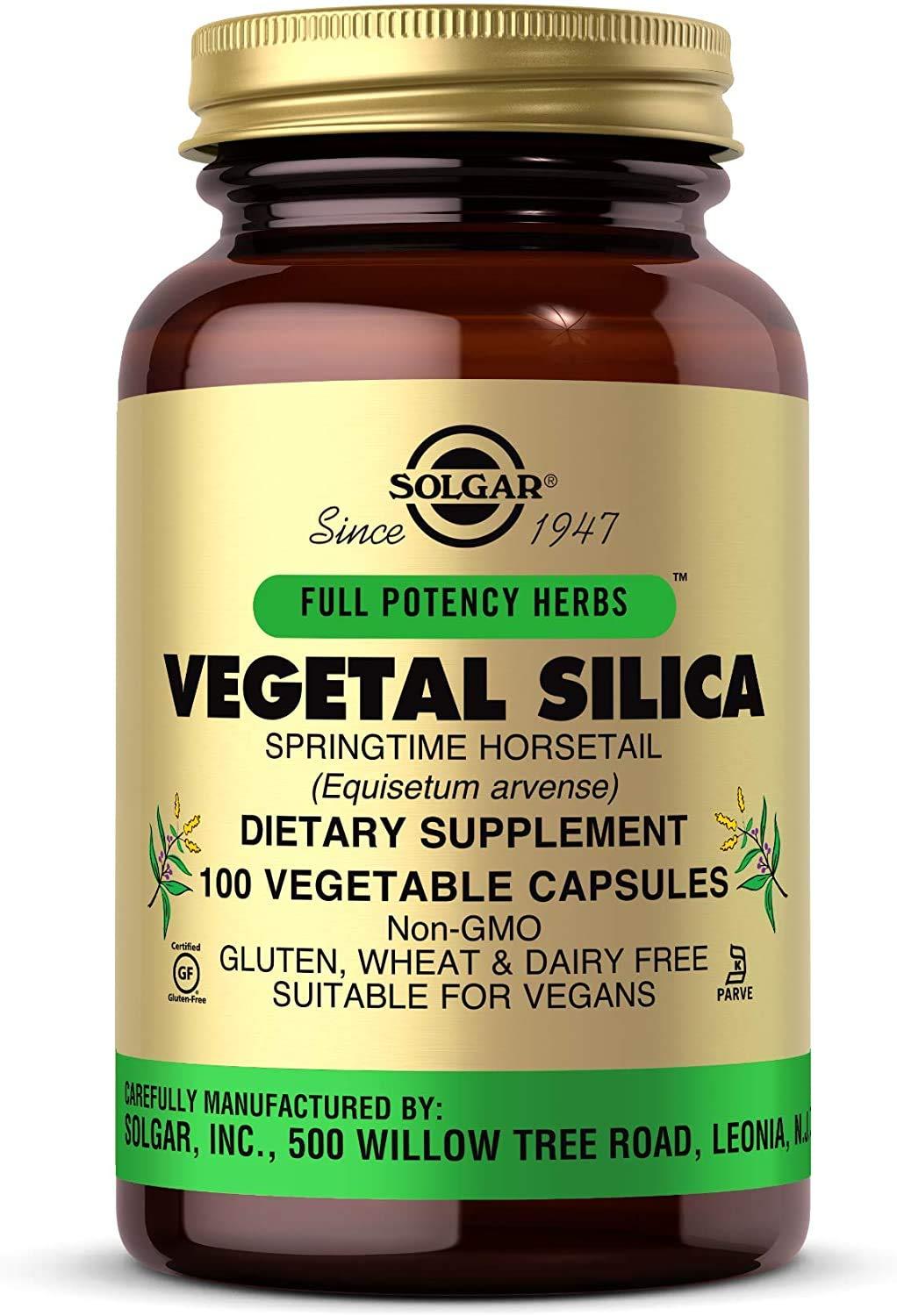 Solgar Full Potency Herbs Vegetal Silica 100 Vegetable Capsules