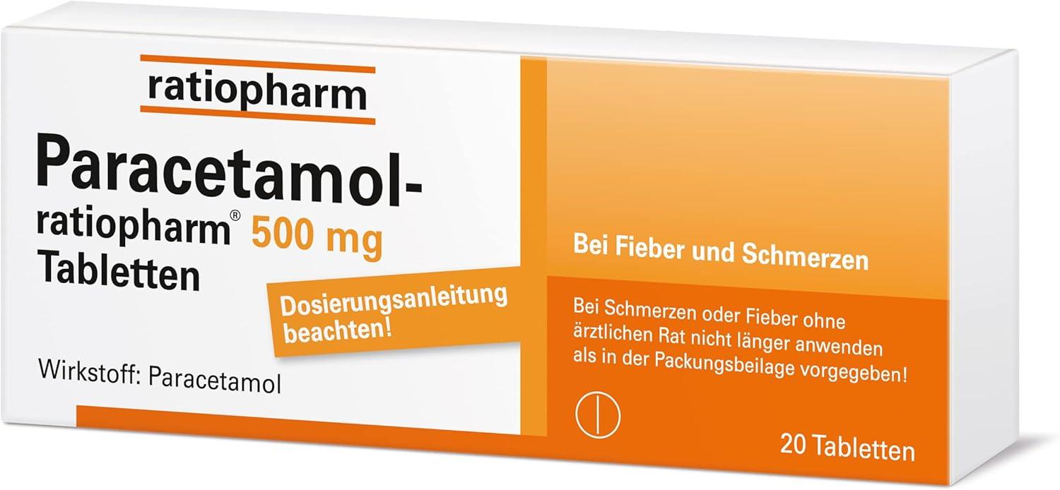 Paracetamol Ratiopharm 500 mg Tablets 2x20 | Pain & Fever Relief ...