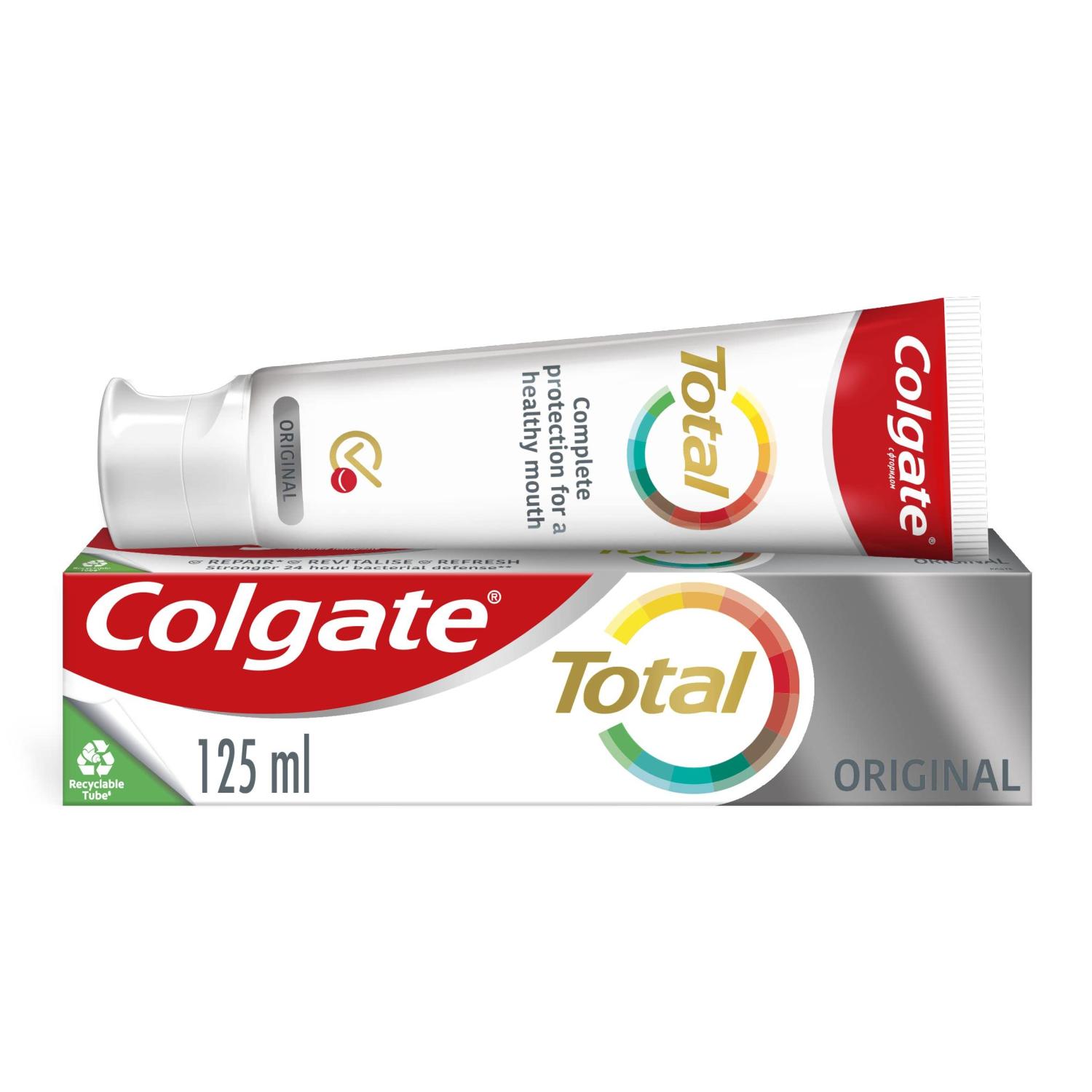 Colgate Total Original Toothpaste 125ml | 24-Hour Antibacterial ...