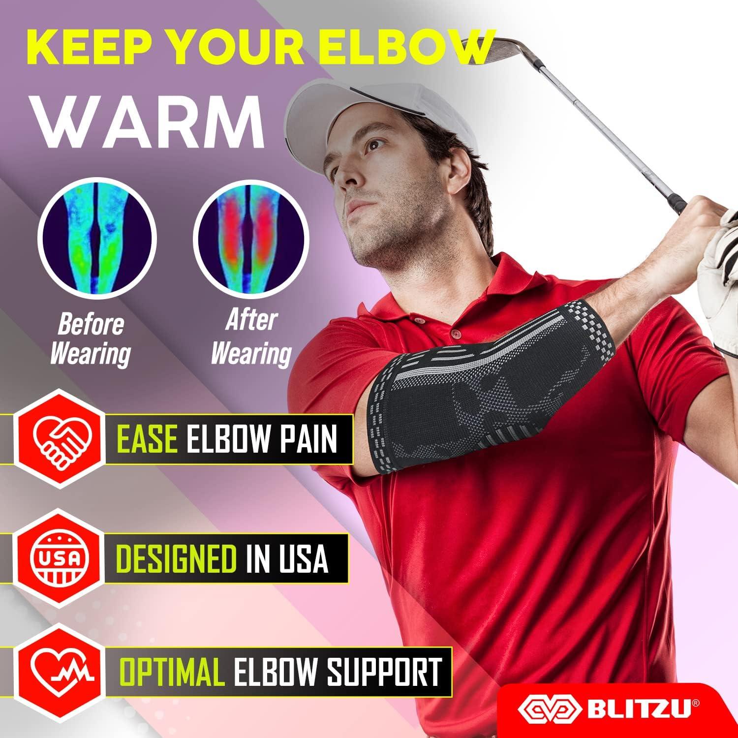 Elbow Compression Sleeve for Tendonitis & Tennis Elbow | Instant Pain ...