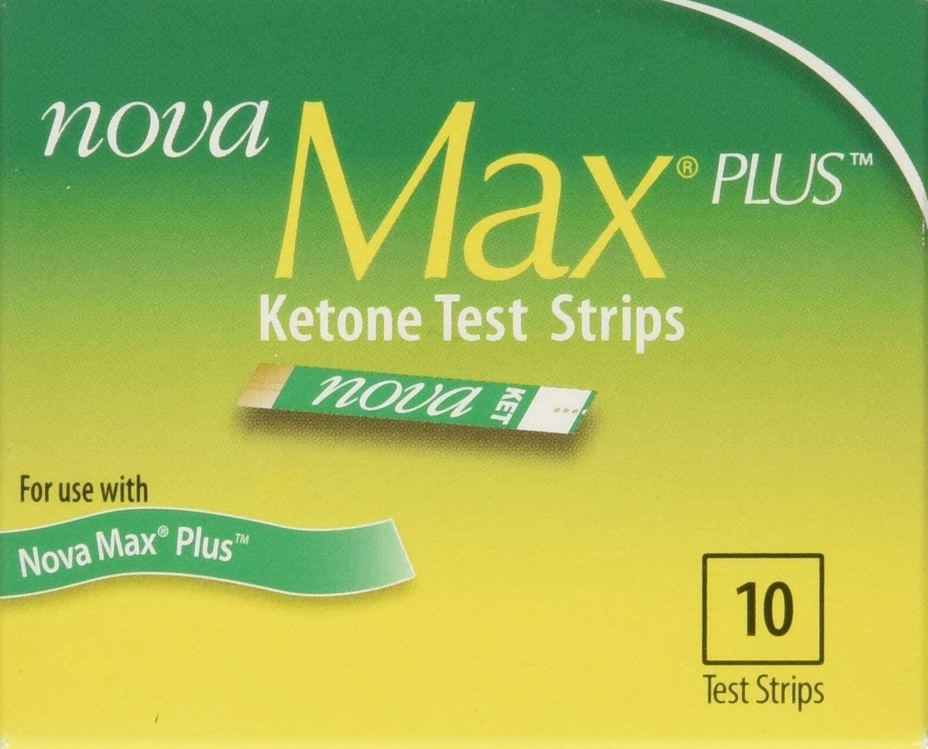 Nova Max Plus Ketone Test Strips - 10 Strips | Fast & Accurate Test ...