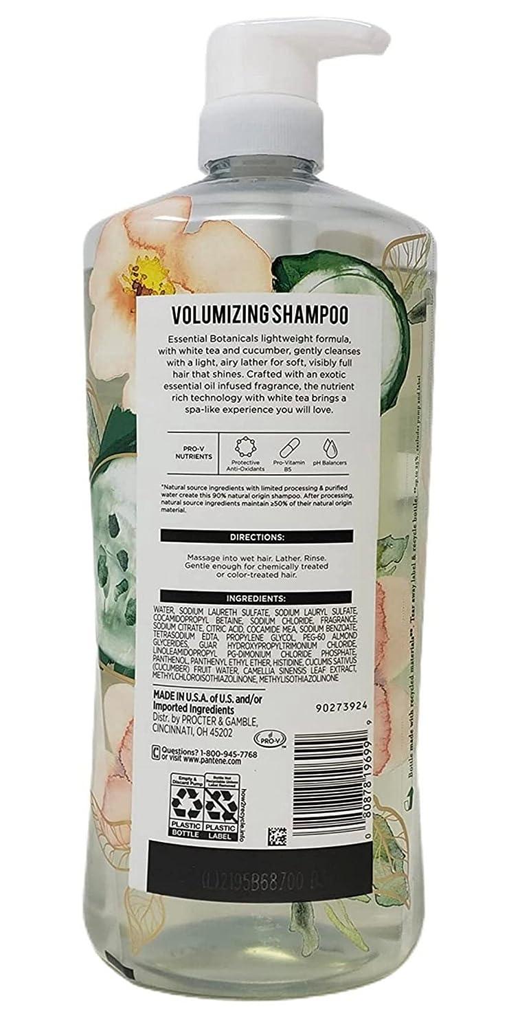 Pantene Essential Botanicals Volumizing Shampoo - White Tea & Cucumber ...