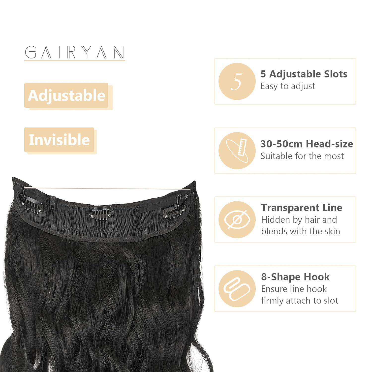 Gairyan Secret Hair Extensions with Wire - 45cm Adjustable Invisible ...
