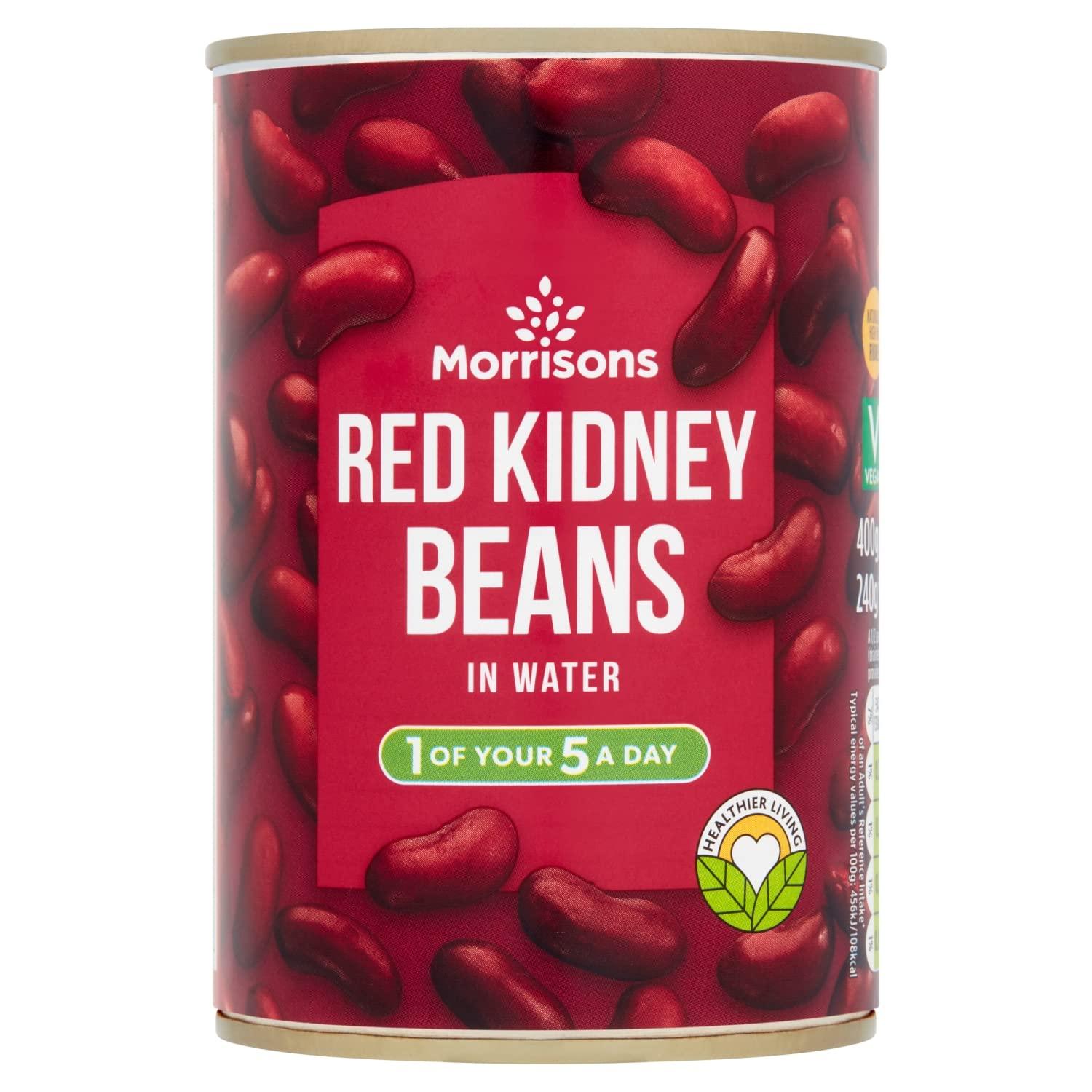 Morrisons Red Kidney Beans in Water 400g | Buy Now with Express International Delivery | GoSupps.com