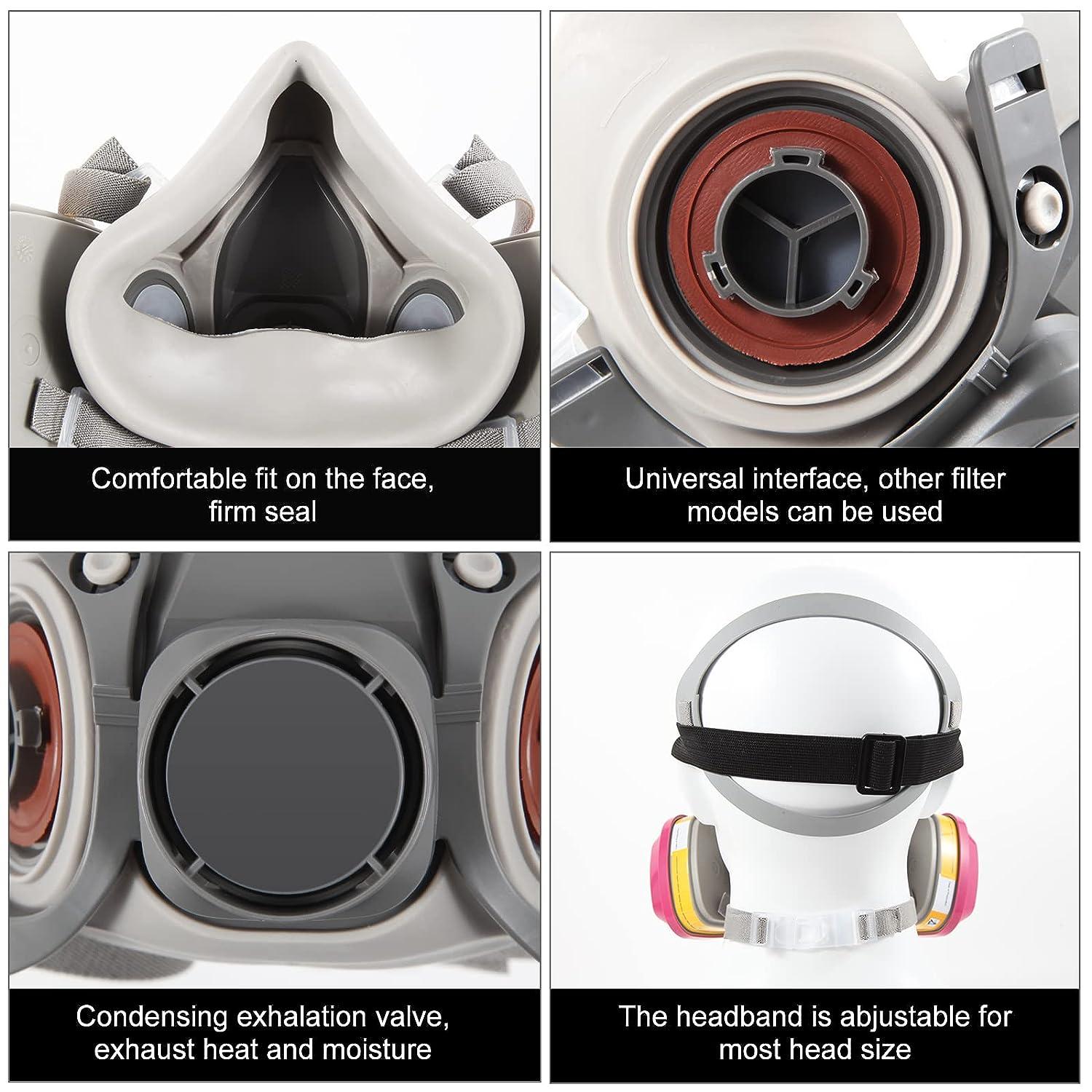 Half Face Respirator Mask with 60923 Filter Reusable Gas Mask with Anti ...