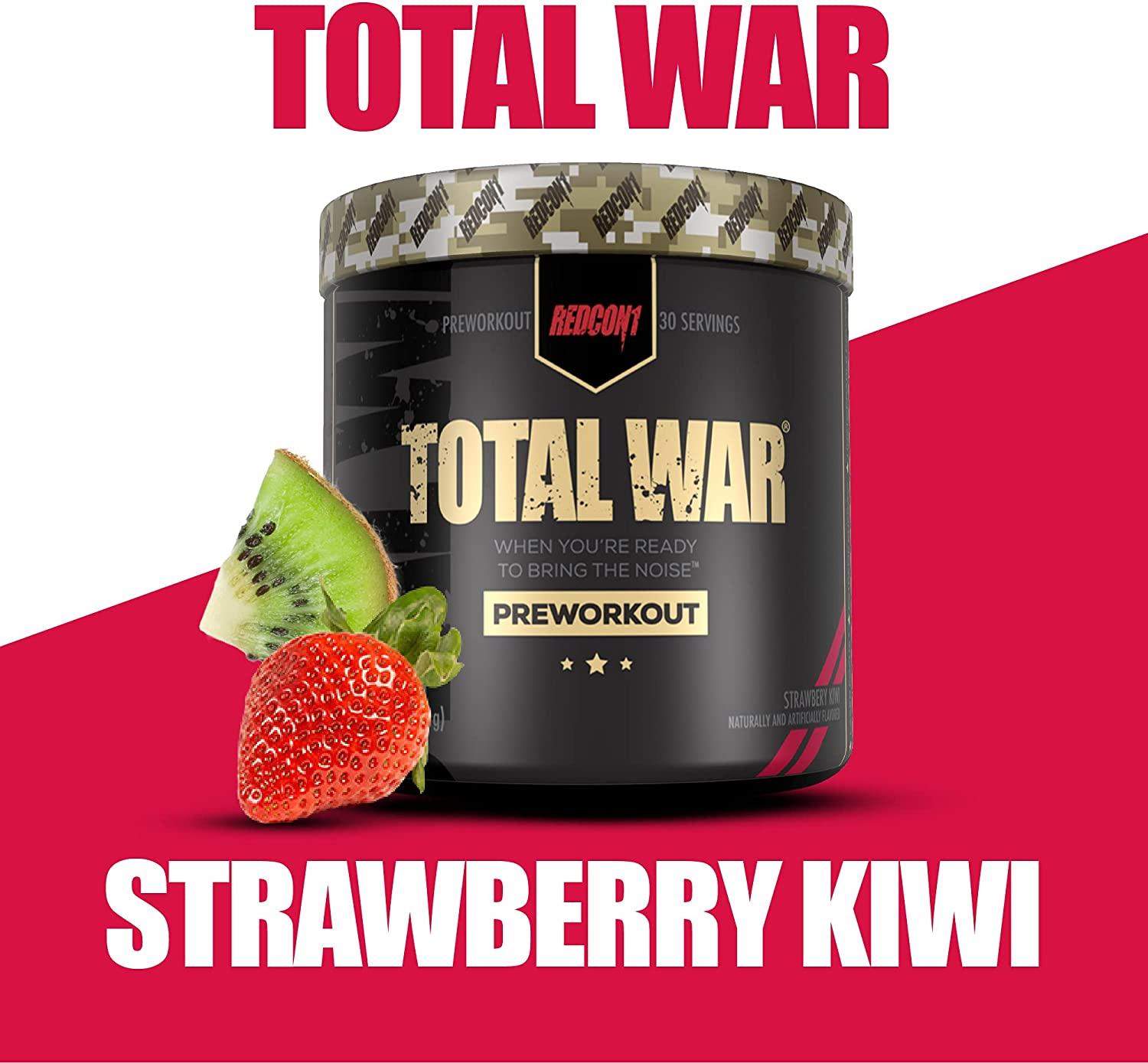 Redcon1 Total War Preworkout Powder - Strawberry Kiwi - 30 Servings ...