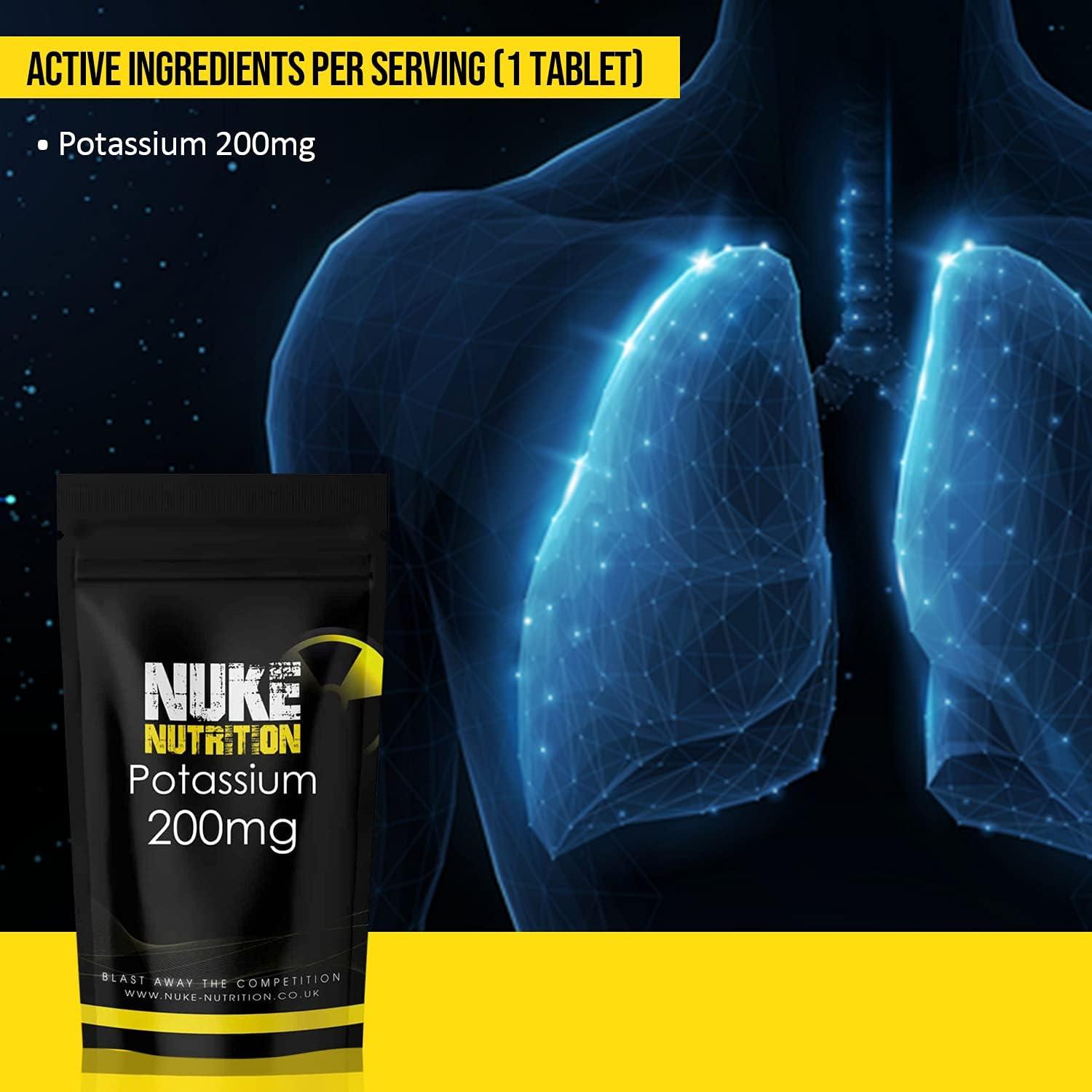 Nuke Nutrition Potassium Tablets 200mg - 60 Tablets | High Strength ...