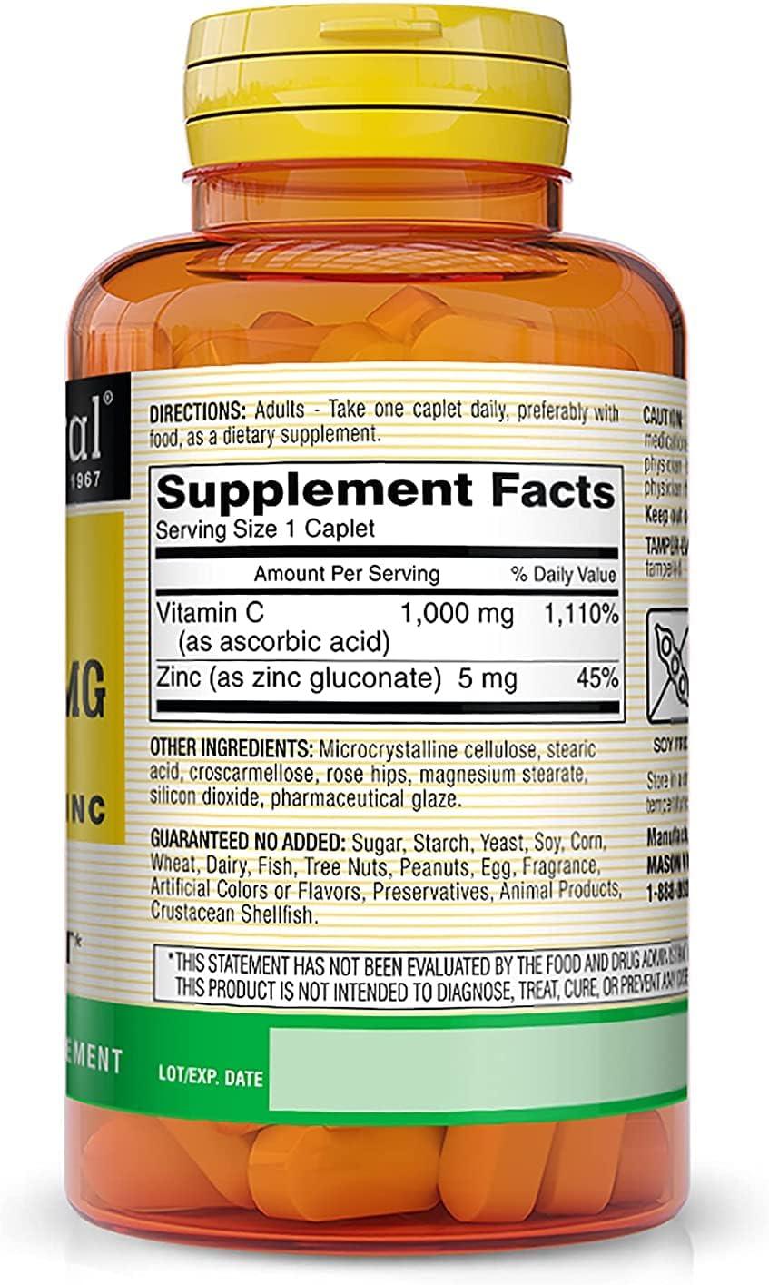 Mason Natural Vitamin C 1000mg with Rose Hips & Zinc - Immune Support ...
