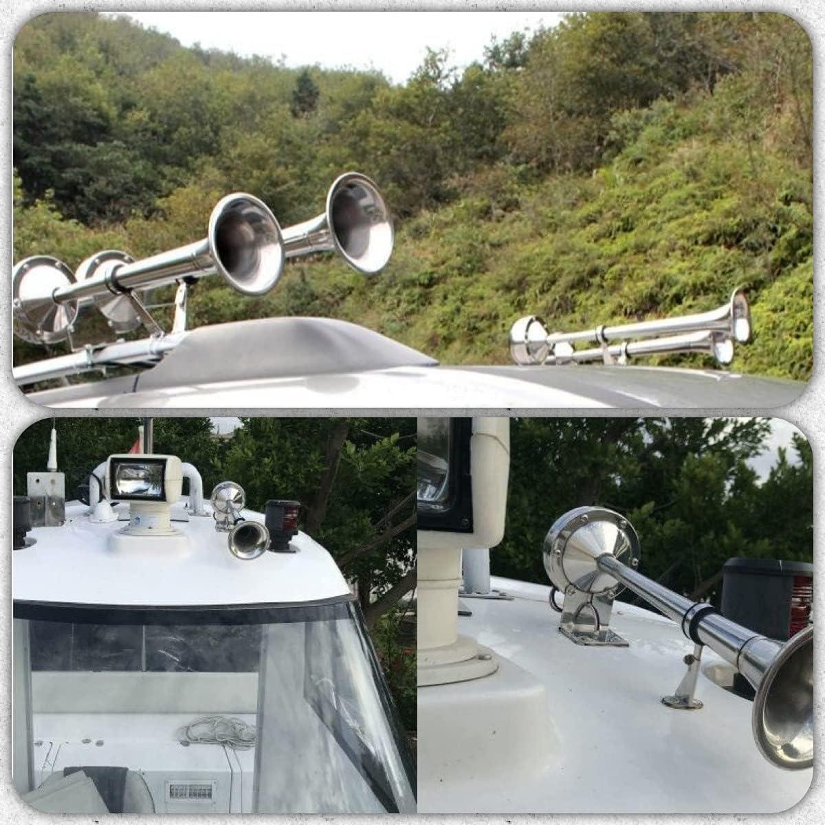 WerkWeit Dual Boat Horns - 12V Marine Trumpet Horn, Stainless Steel ...