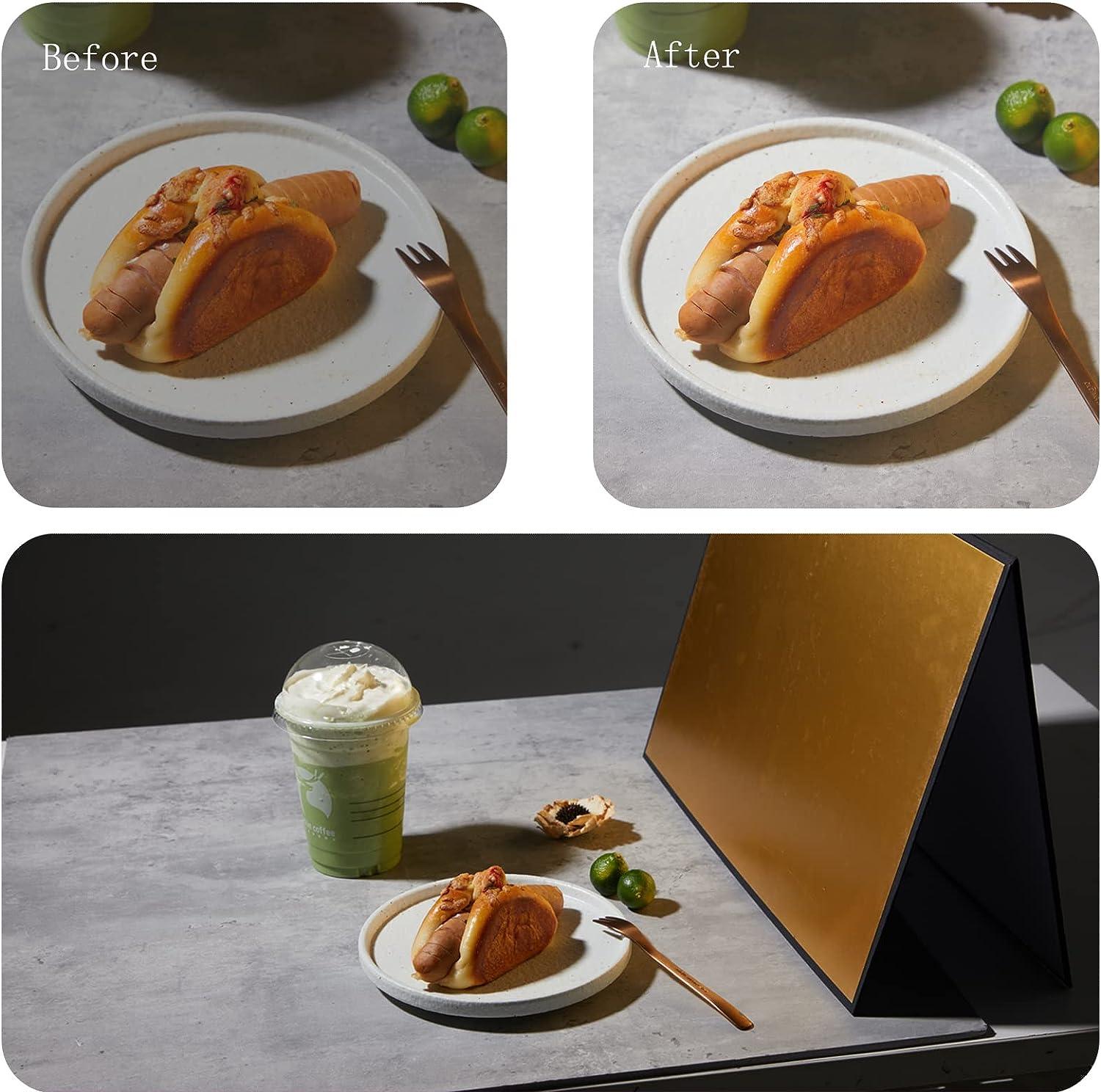 BEIYANG 4 in 1 Cardboard Light Reflector Set - 12x8 in White Black ...