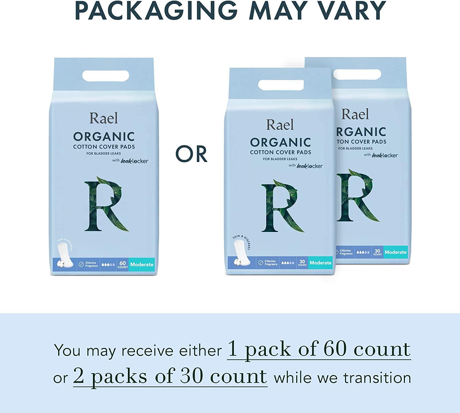 Rael Organic Cotton Incontinence Pads - Moderate Absorbency, Postpartum ...