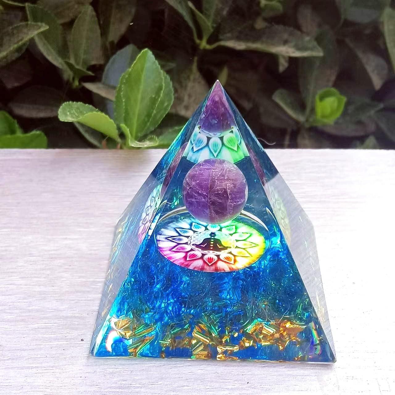 Ycyingcheng Crystal Orgonite Pyramid for Positive Energy | Chakra ...