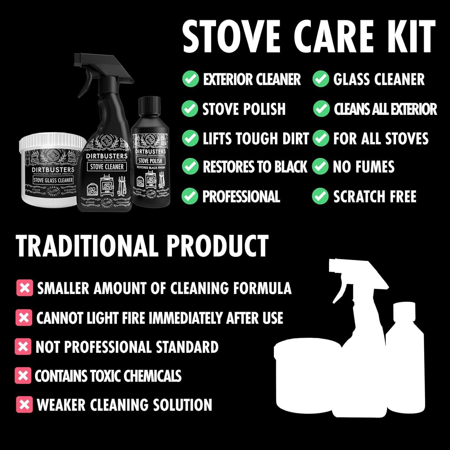 Dirtbusters Stove Cleaning Care Kit - Exterior Spray, Glass Cleaner ...