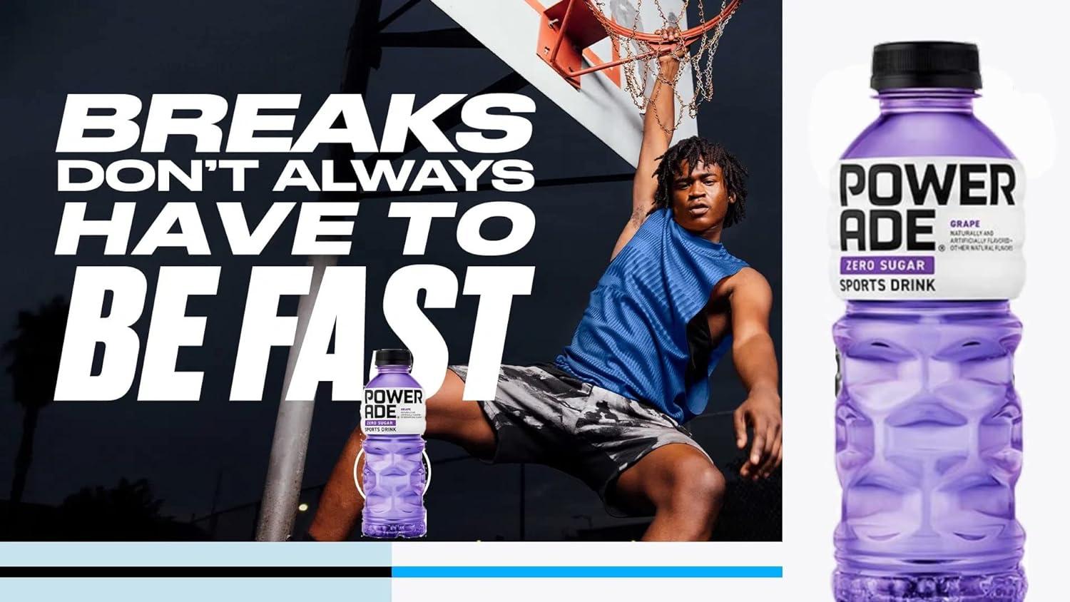 Powerade Zero Purple Grape 20oz Bottle - Pack of 10 (200 Oz) Zero ...