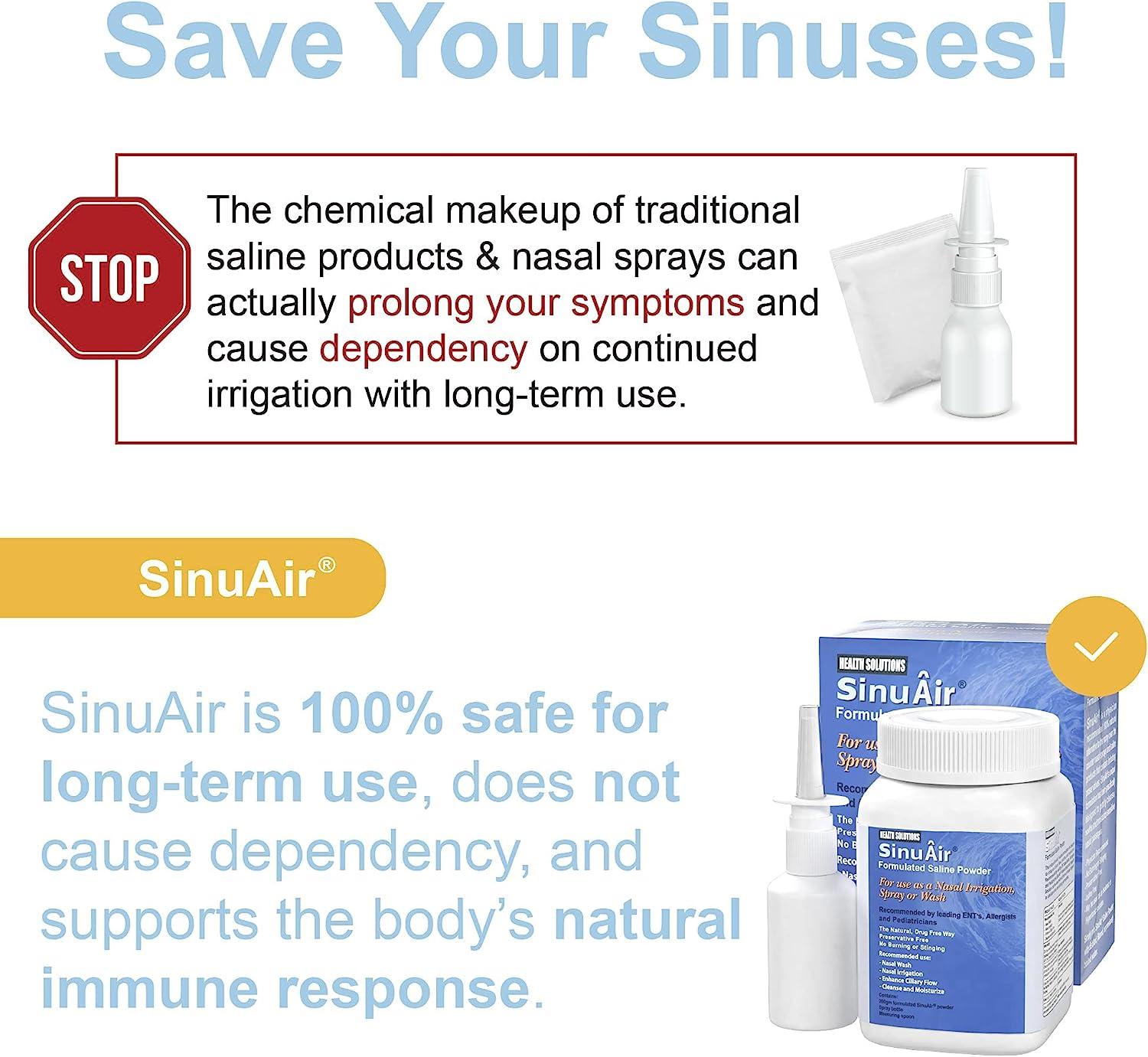 SinuAir Sinus Rinse Salt Solution 200g Bottle - Enhanced Formulation ...