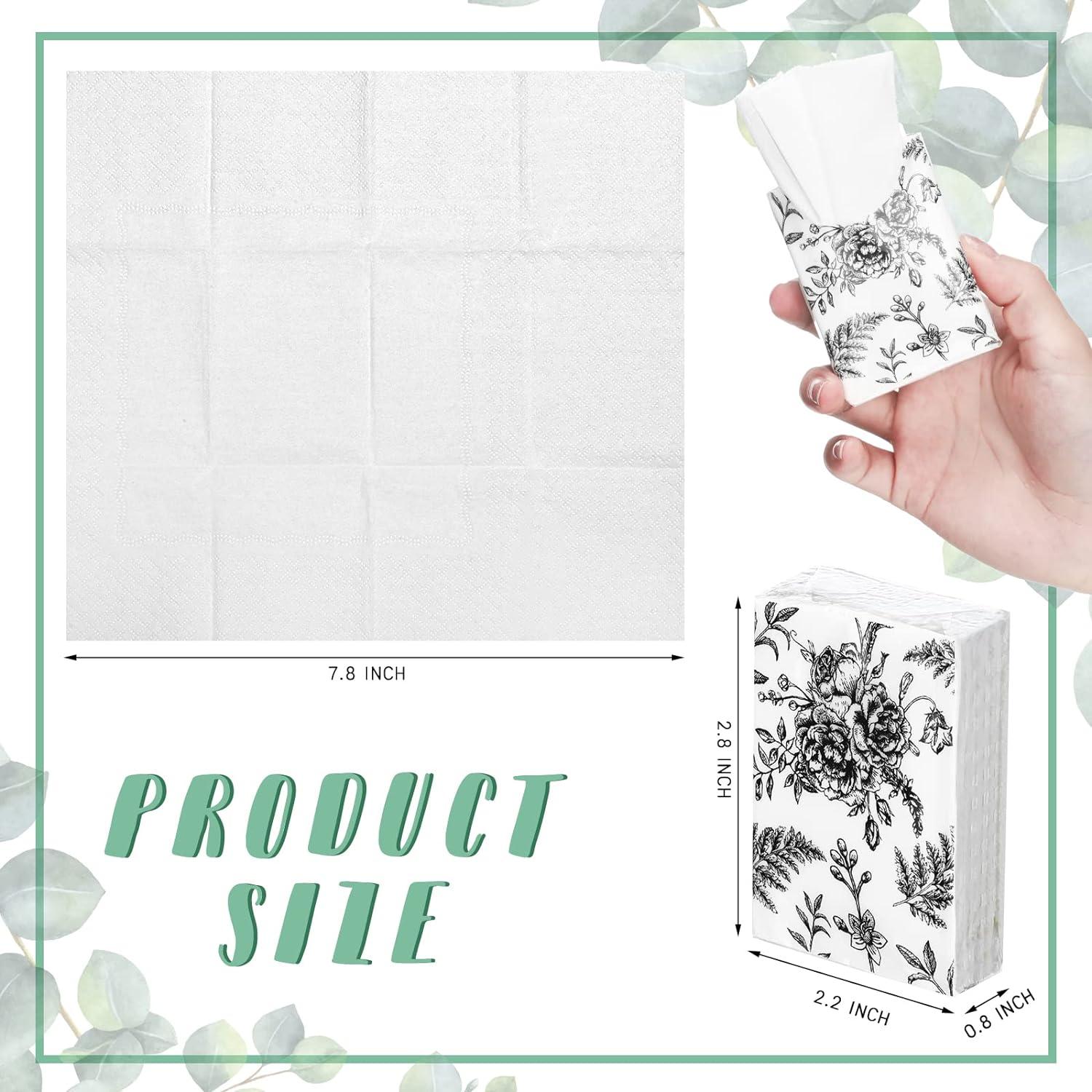 100 Pack Vintage Floral Pocket Tissue Packs - 1000 Pcs Individual ...