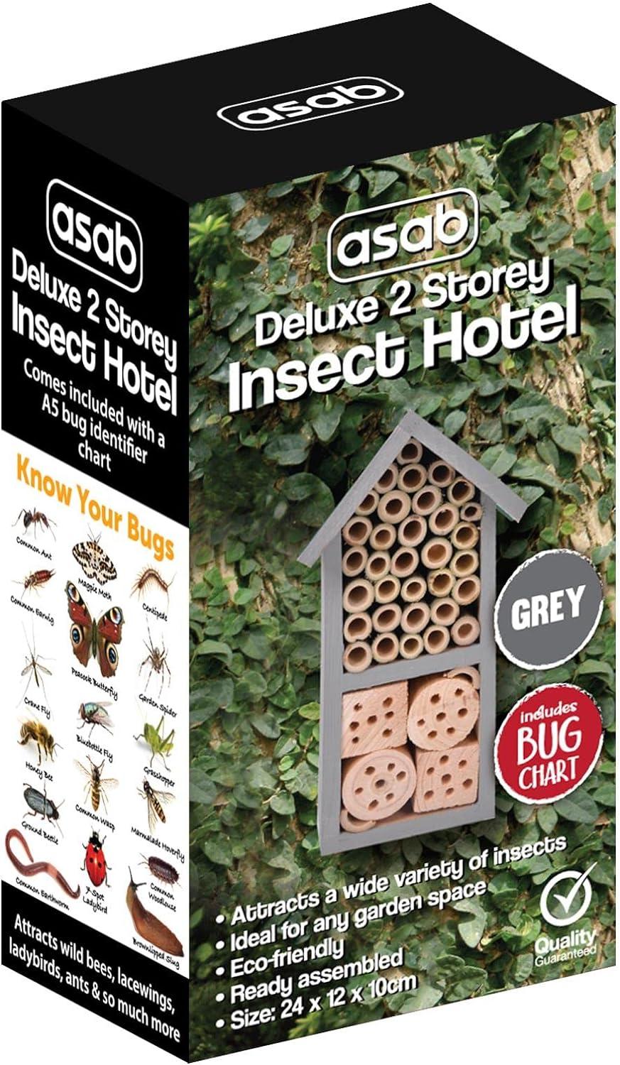 ASAB Insect Hotel Bug House Chalet Backyard Garden Outdoor Natural Wood ...