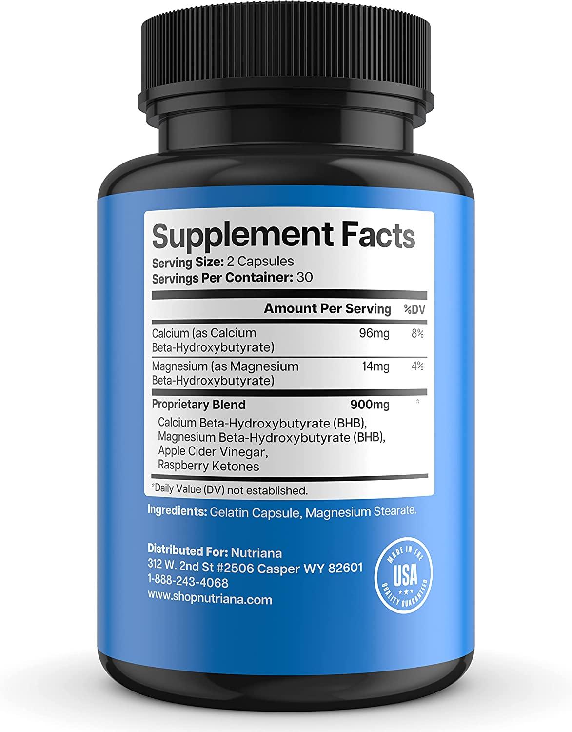 Nutriana Keto Diet Pills for Women and Men - 30 Day Supply of Keto ...