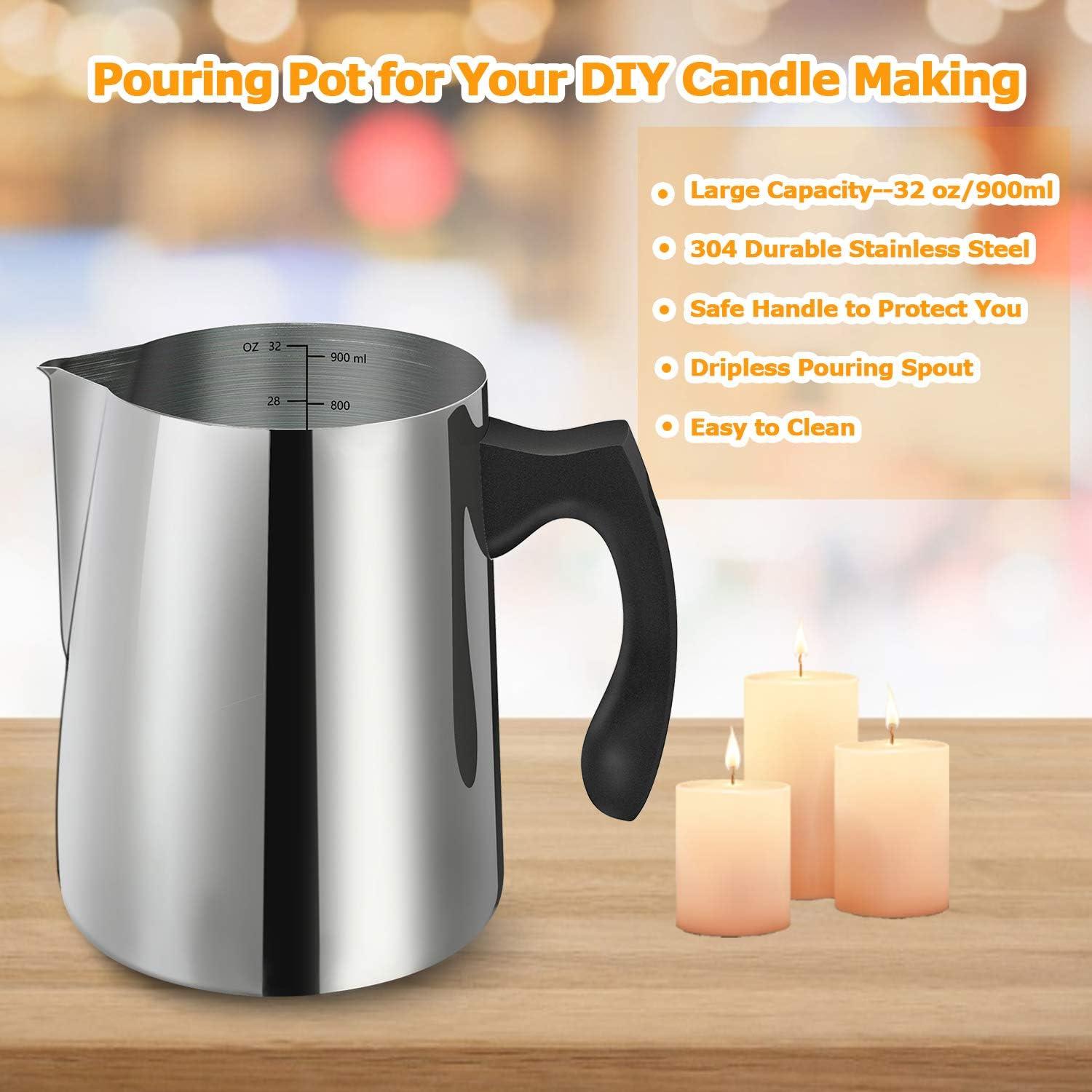 Candle Making Pouring Pot 32oz - Stainless Steel Double Boiler Melting ...