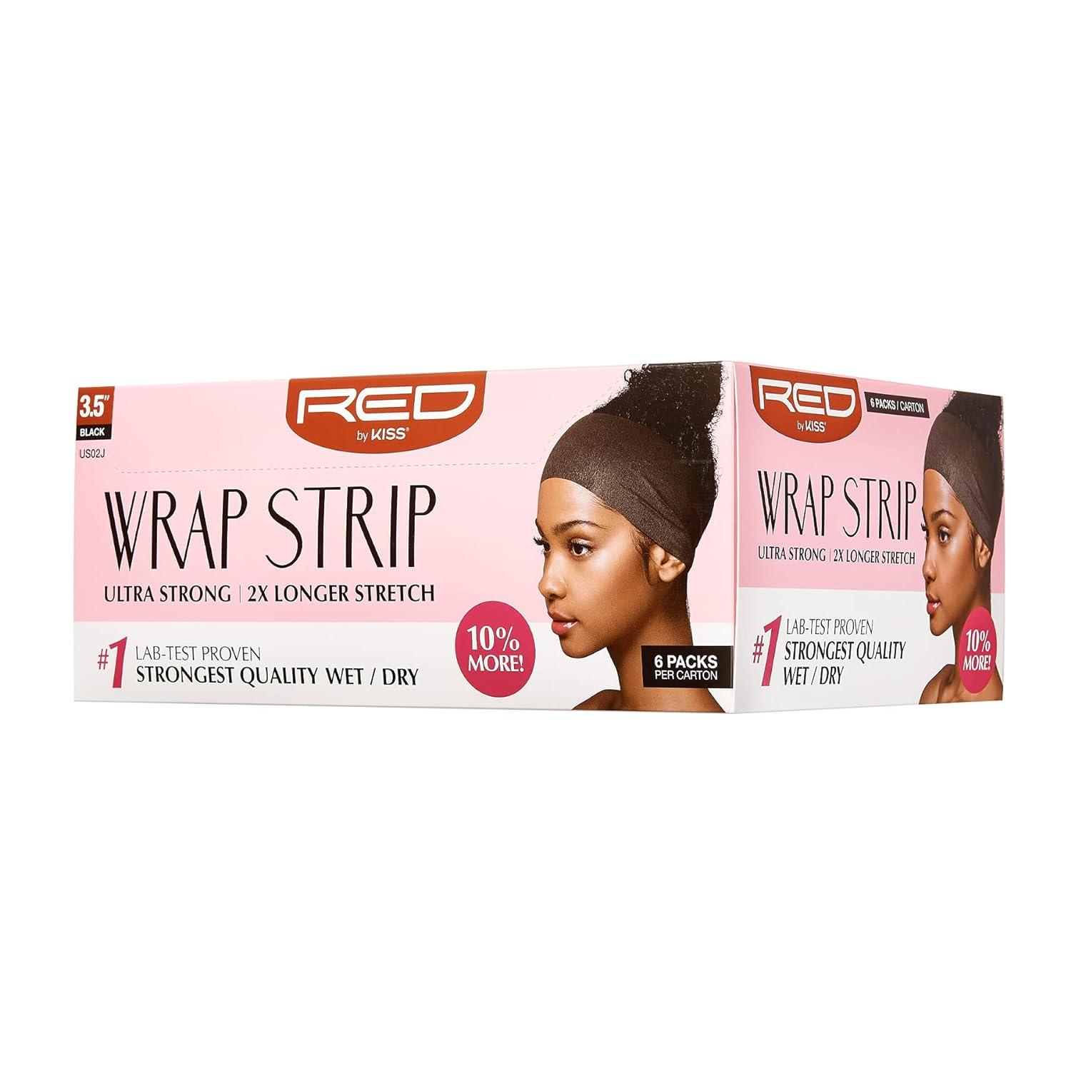 Red by Kiss Wrap Strip Ultra Strong 2X Longer Stretch Black-3.5 (6 PACK ...