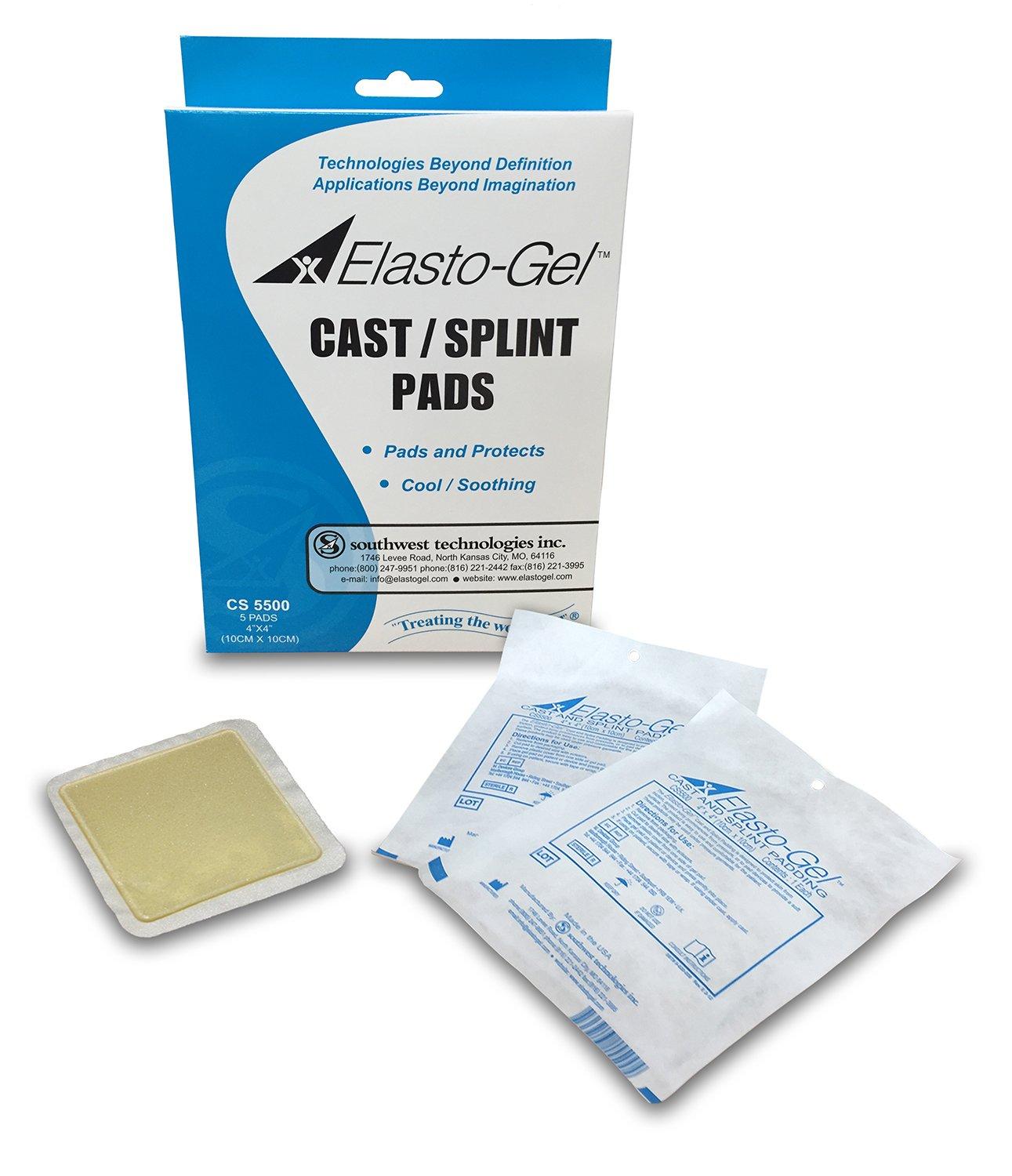 Elasto-Gel Sterile Cast/Splint Pad - 5 Pack (4"x4"x1/8") | Comfort ...