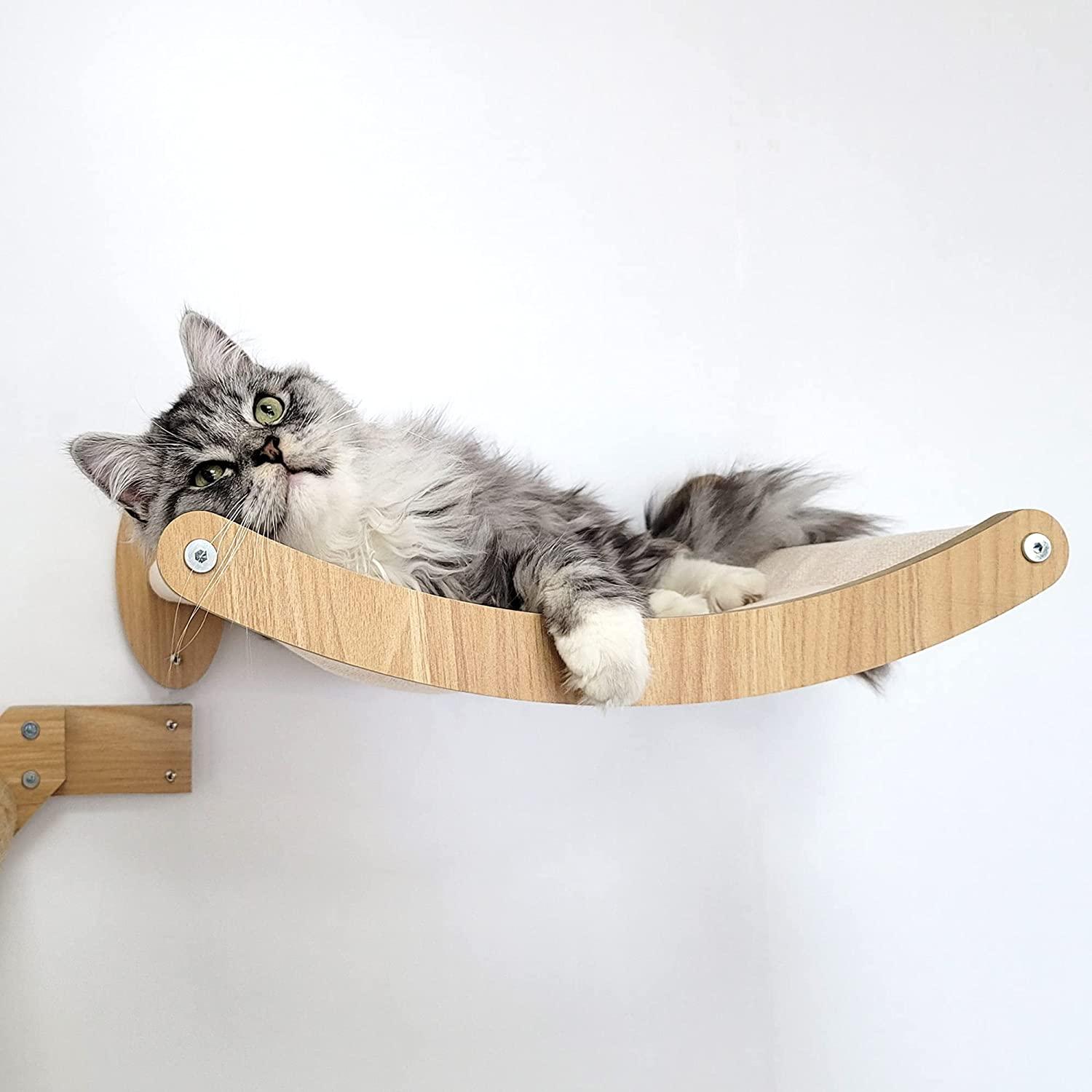 HeyKitten 17 Cat Wall Hammock for 2x4 Stud Mount - Stylish Floating ...