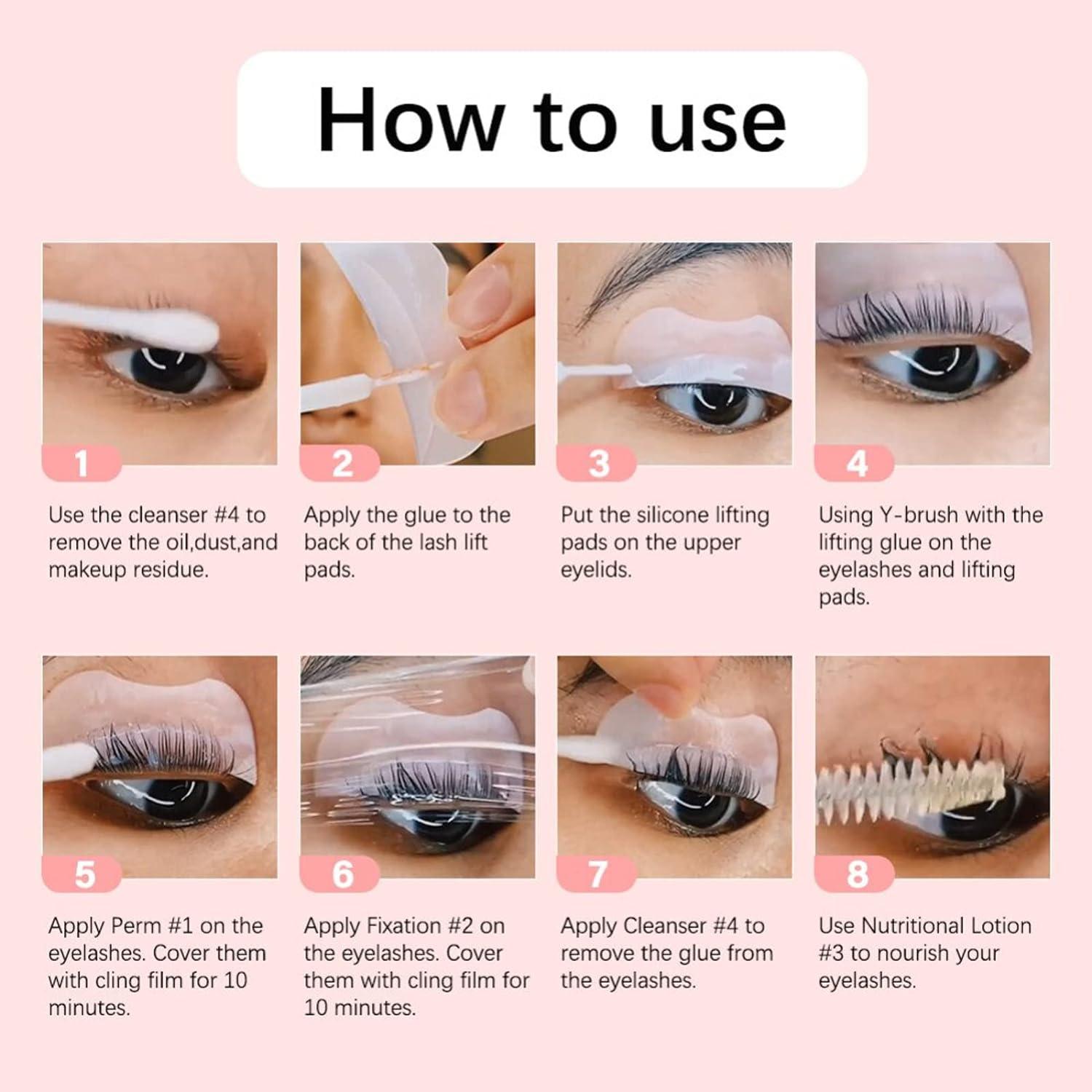 Lash Lift Kit Professional Eyelash Perm for Salon Home Semi Permanent Curling Extensions