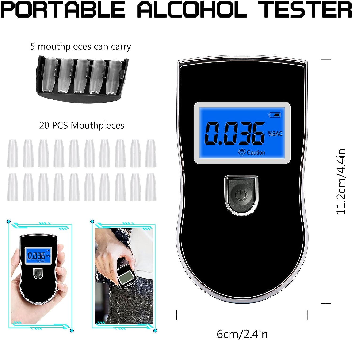 Professional Grade Alcohol Breathalyzer Tester with 20 Mouthpieces ...