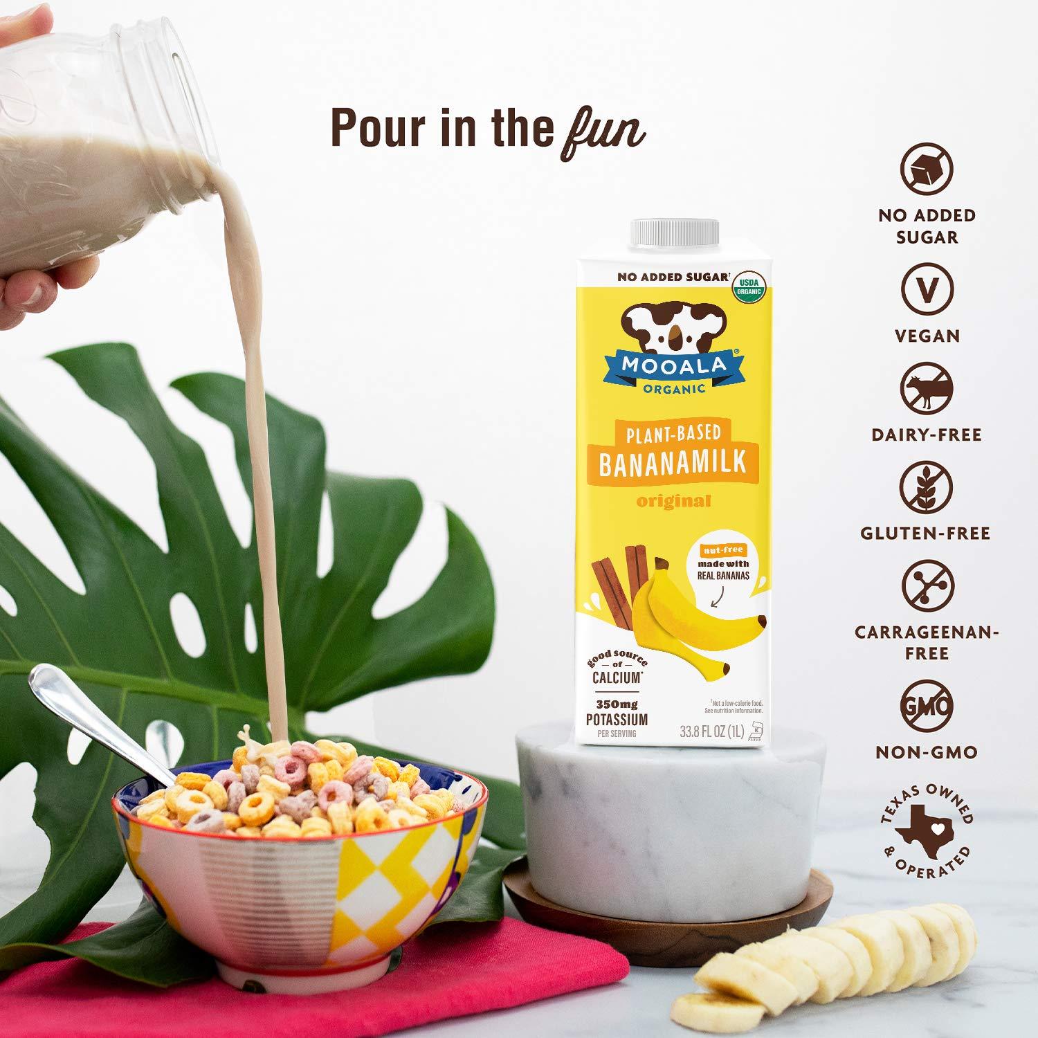 Mooala Organic Original Bananamilk 1L (Pack of 6) - Shelf-Stable Non ...
