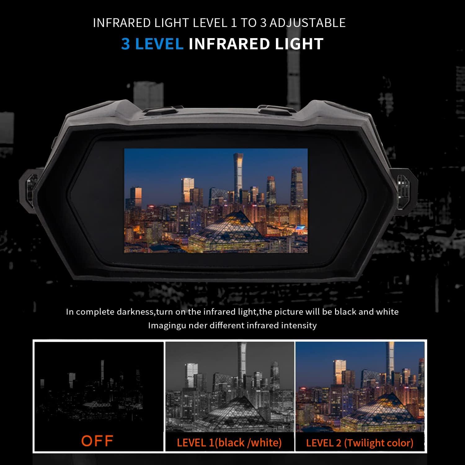 Night Vision Goggles 4K Resolution 5X-40X Zoom with 3'' Display Screen ...