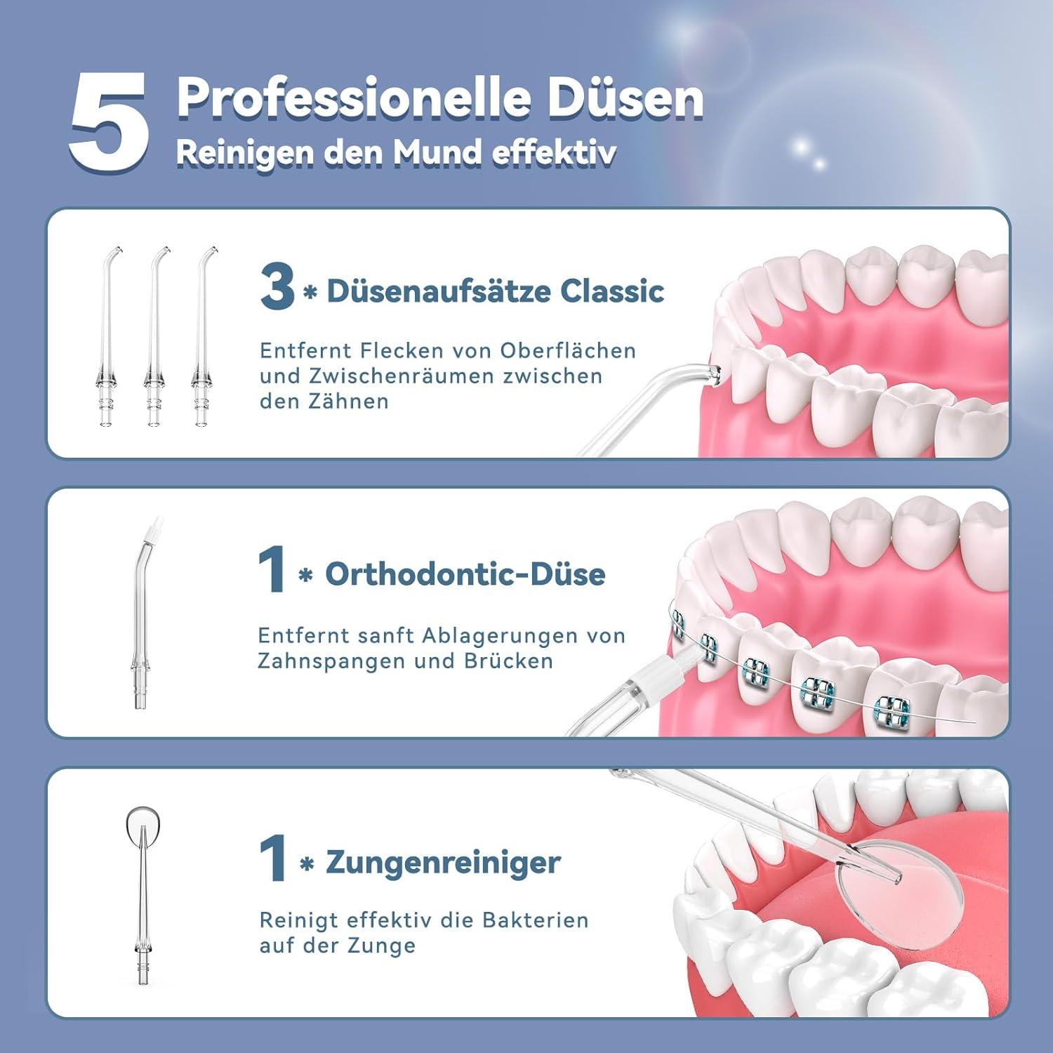 JTF Mouth Shower Electric Tooth Cleaner | Water Flosser with 4 Modes ...