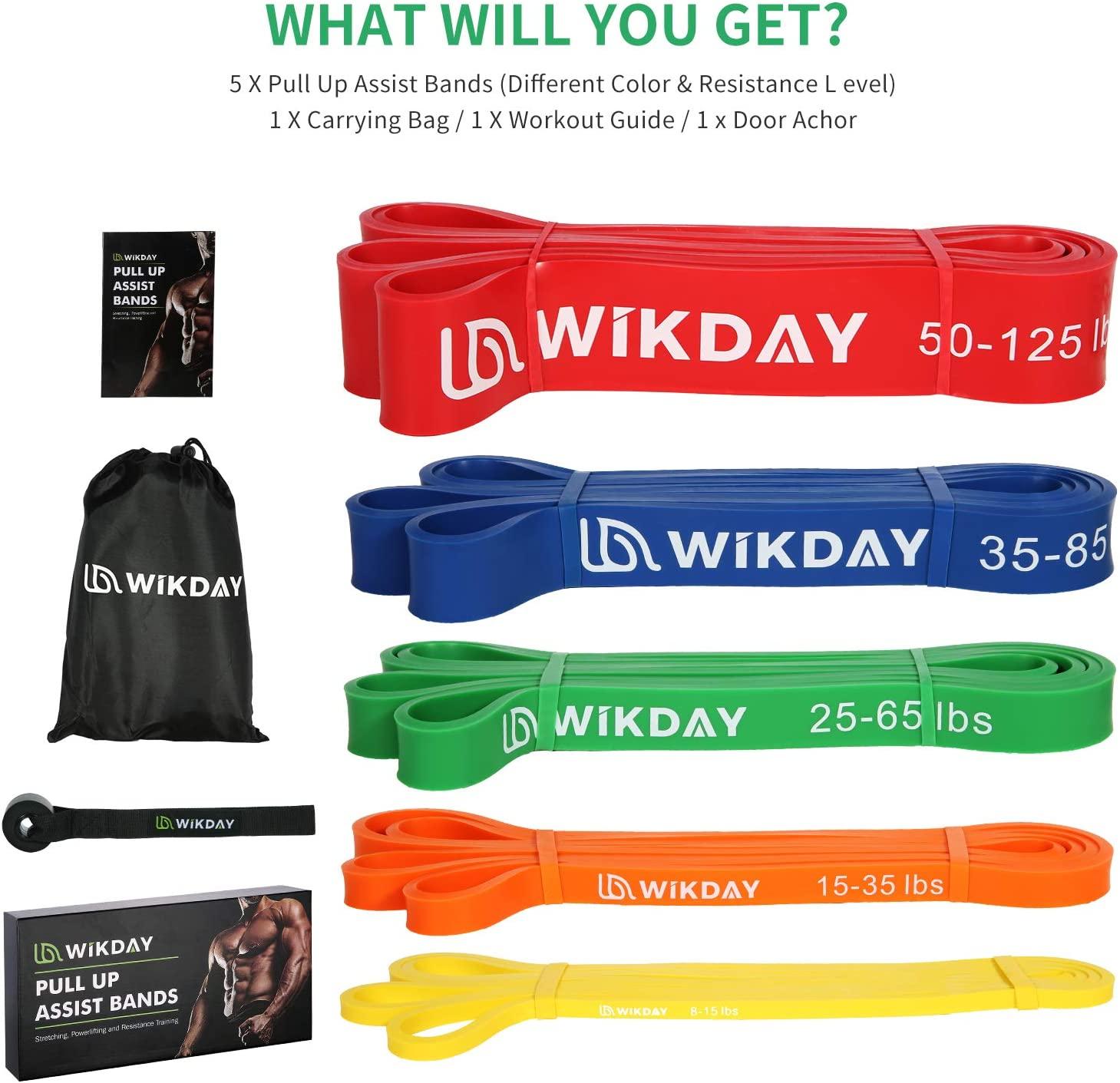 WIKDAY Resistance Bands Set for Exercise - Heavy Duty Pull Up Bands ...