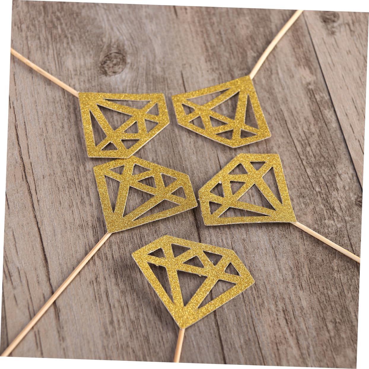 100 Pcs Diamond Cake Topper Diamond Dessert Picks Glitter Wedding ...