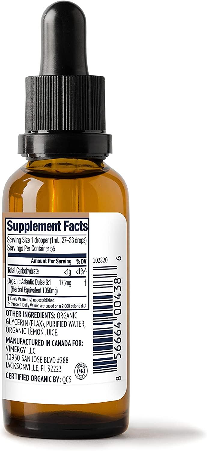 Vimergy Organic Atlantic Dulse Extract 55ml - Liquid Seaweed Supplement ...