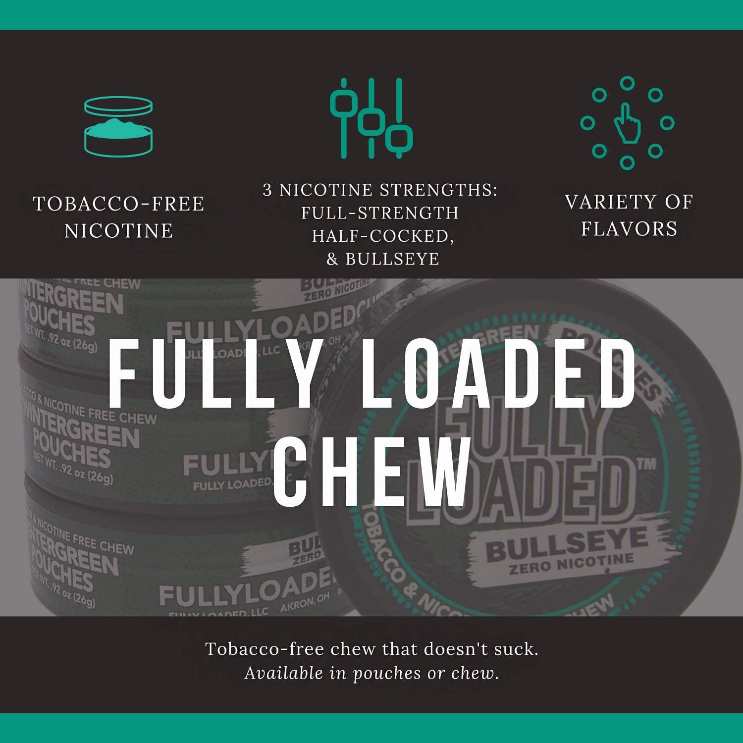 Fully Loaded Chew Sampler Pack Bullseye Pouches - Nicotine-Free ...