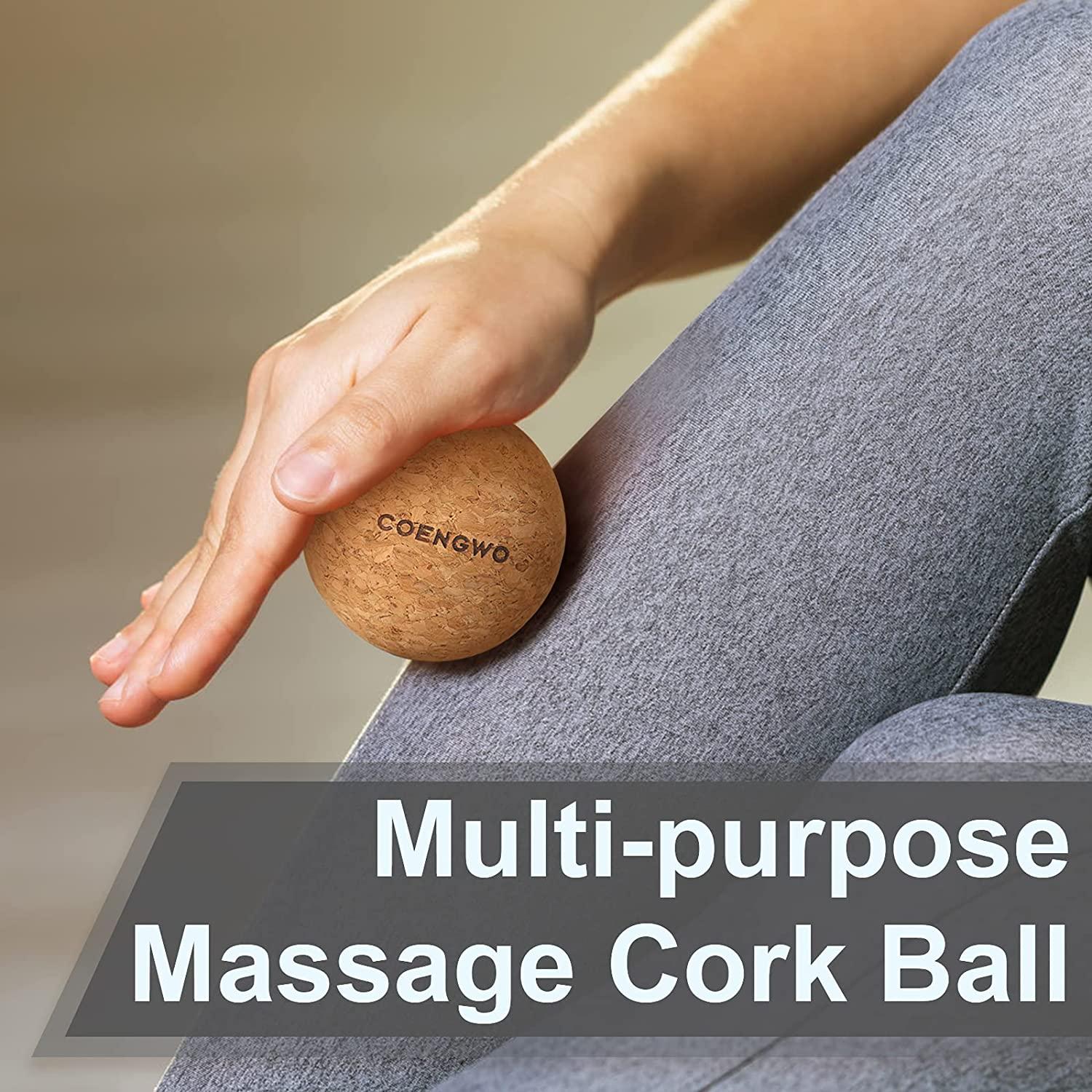 Cork Massage Ball COENGWO Deep Tissue Muscle Tension Therapy Ball for ...