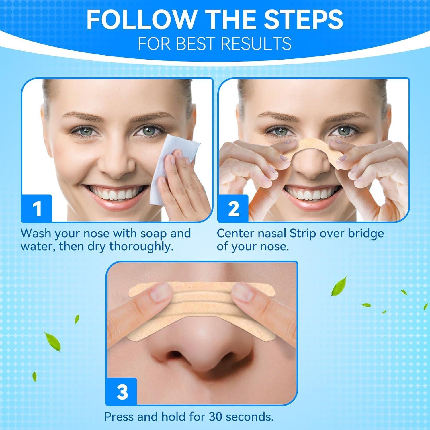 Chimoo Nose Paving Strips - 60 Pieces Anti-Snore Skin-Colored Nose ...