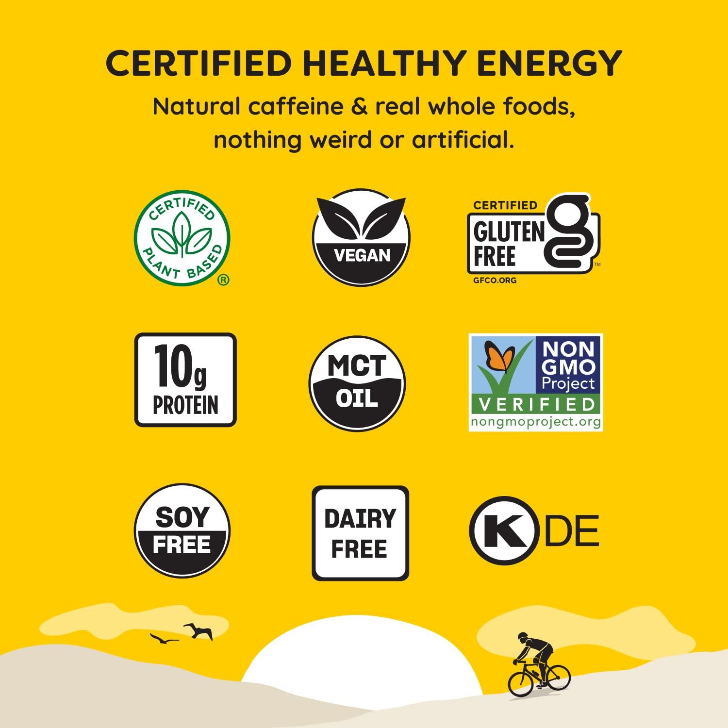 QUANTUM Organic Caffeinated Energy Bars - Plant Based Protein - Vegan ...