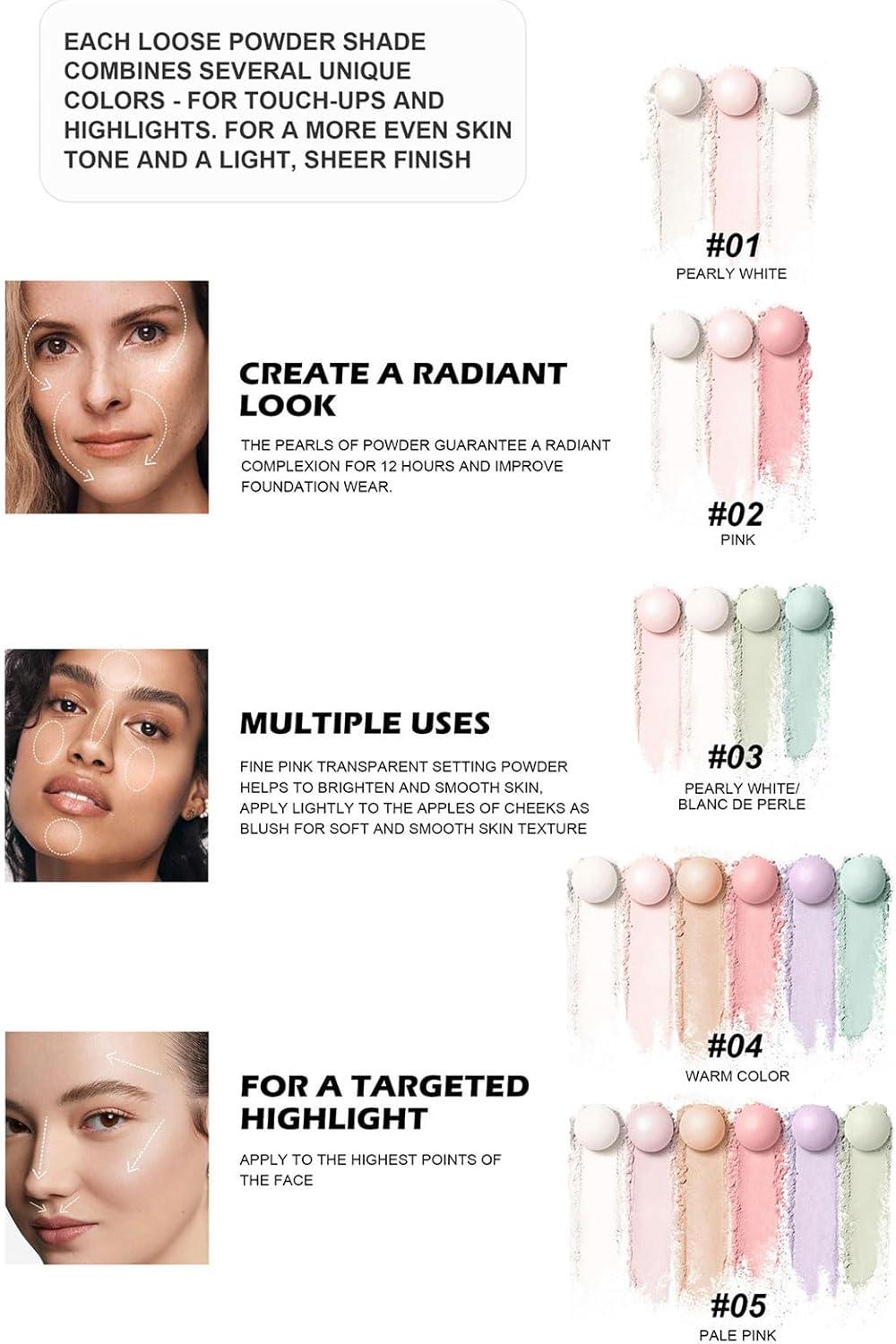 5 Colors Highlighting Powder Pearls Finishing Powder Setting Pearls ...