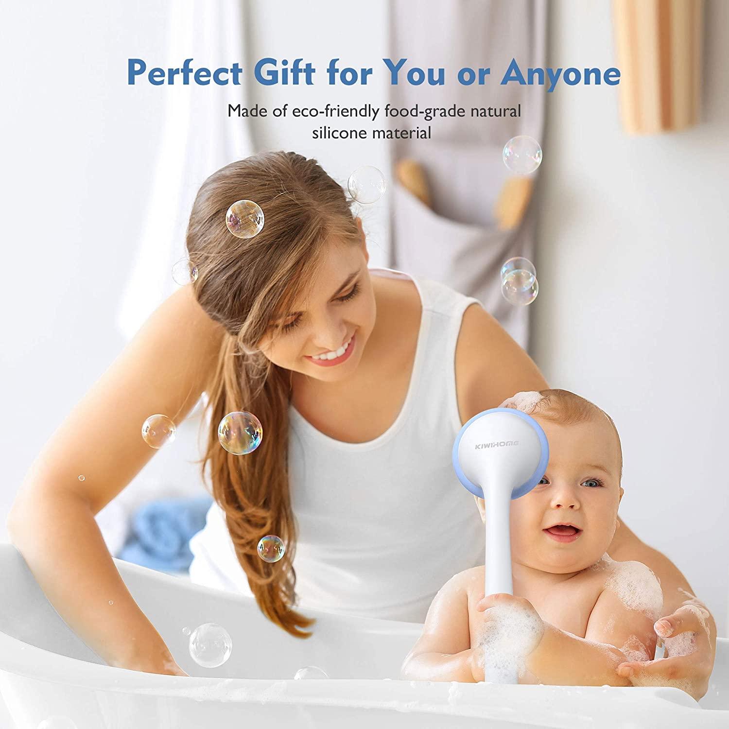 KIWIHOME Back Scrubber - Silicone Body Washer with Long Handle & 2 ...