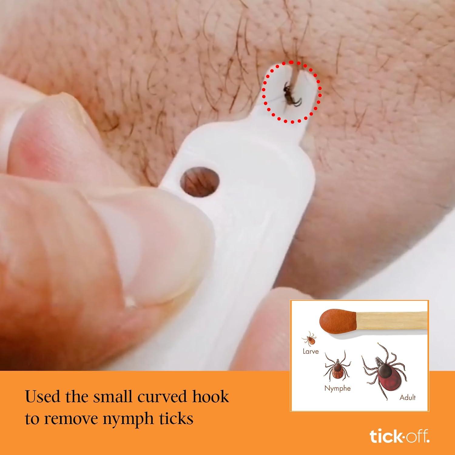 tick-off Patented Tick Tweezers Human Tick Remover with 2 Sizes Tick ...