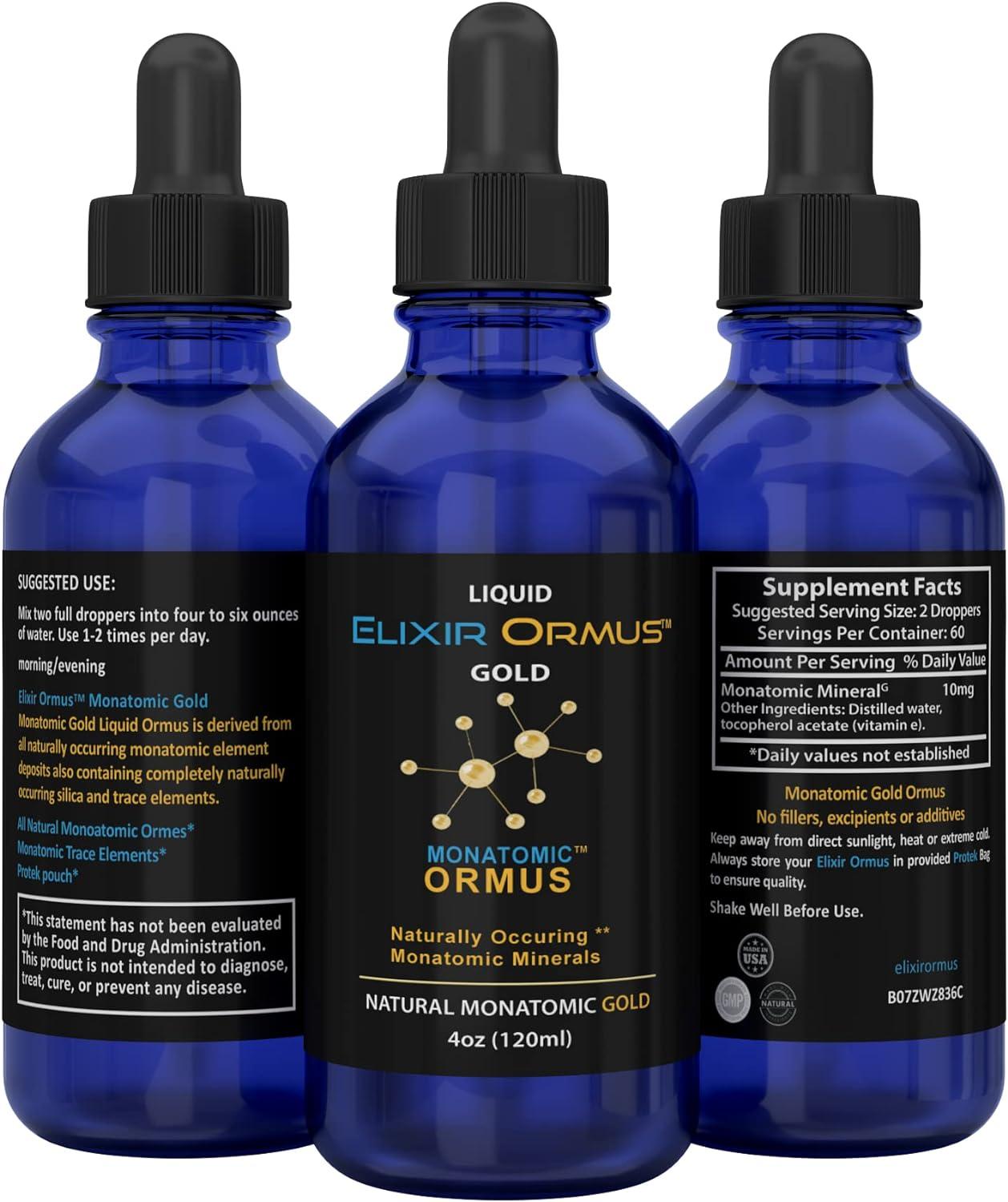 3 Leaf Naturals Elixir ORMUS 4oz Monoatomic Gold Manna Memory Aid Energy Boost Monatomic White ...