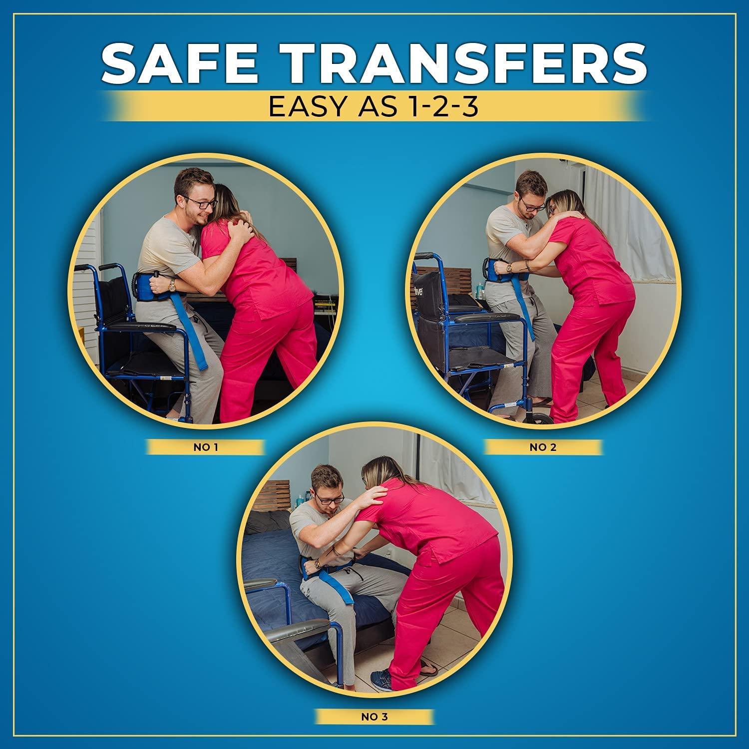 Dr. Moe's Solutions Deluxe Bariatric Gait Belt with Handles - Quick Release Buckle ...