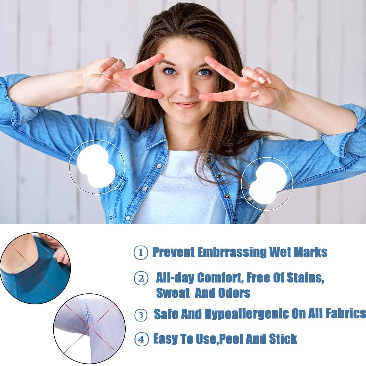 Non-Visible Disposable Armpit Sweat Pads for Women and Men - 40 Pack ...
