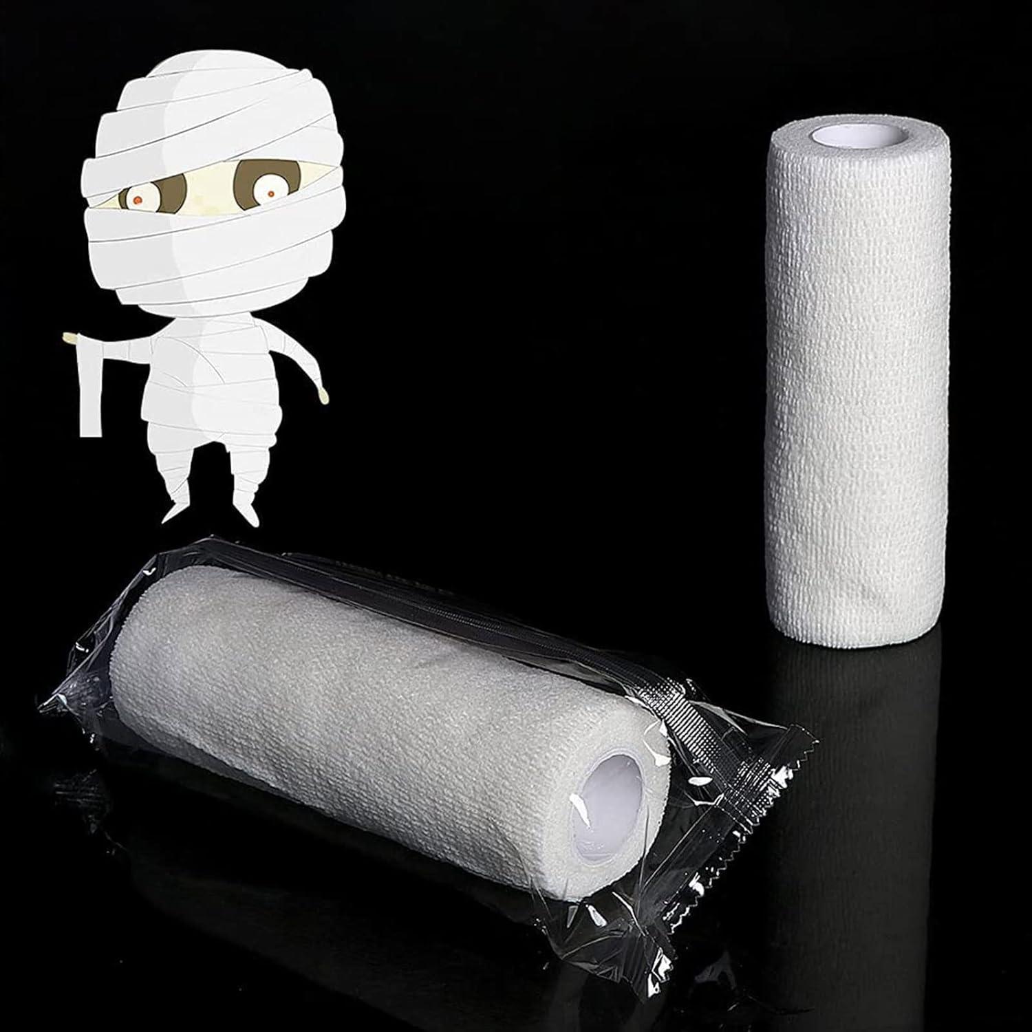 Halloween White Bandage Mummy Wrap - Self-Adhesive Zombie Costume for ...