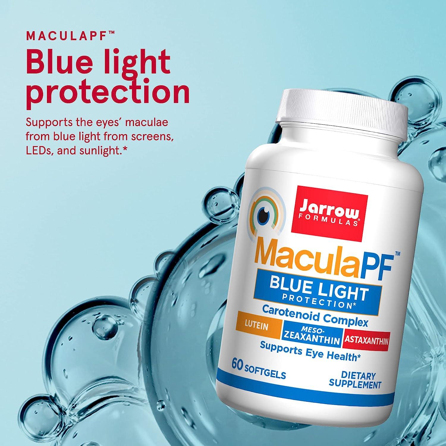 Jarrow Formulas MaculaPF - 60 Softgels - Blue Light Protection for Eye ...