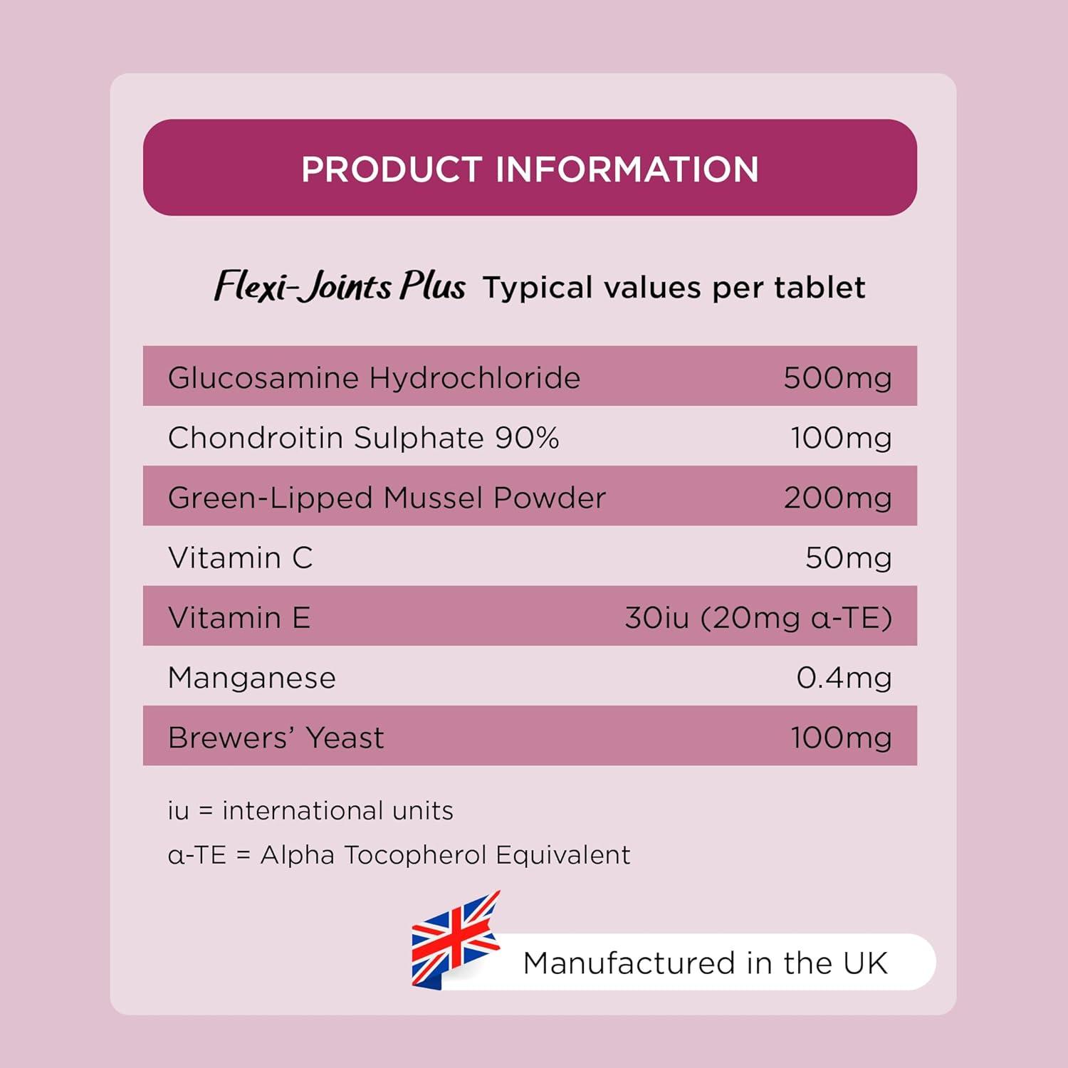 Healthspan Flexi-Joints Plus for Dogs (120 Tablets) | 500mg Glucosamine HCI for Joint Support ...